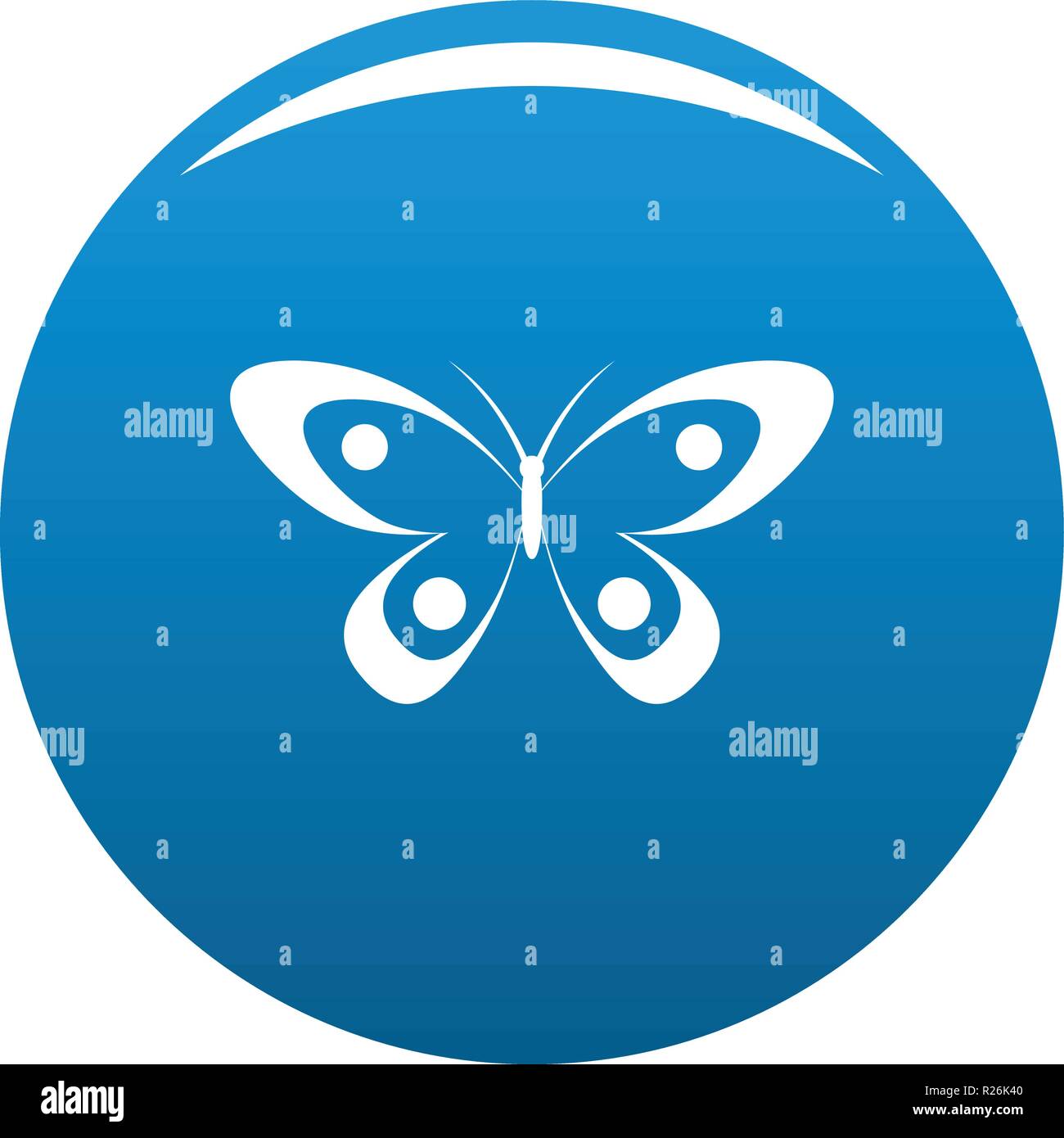 Decorative butterfly icon vector blue circle isolated on white ...