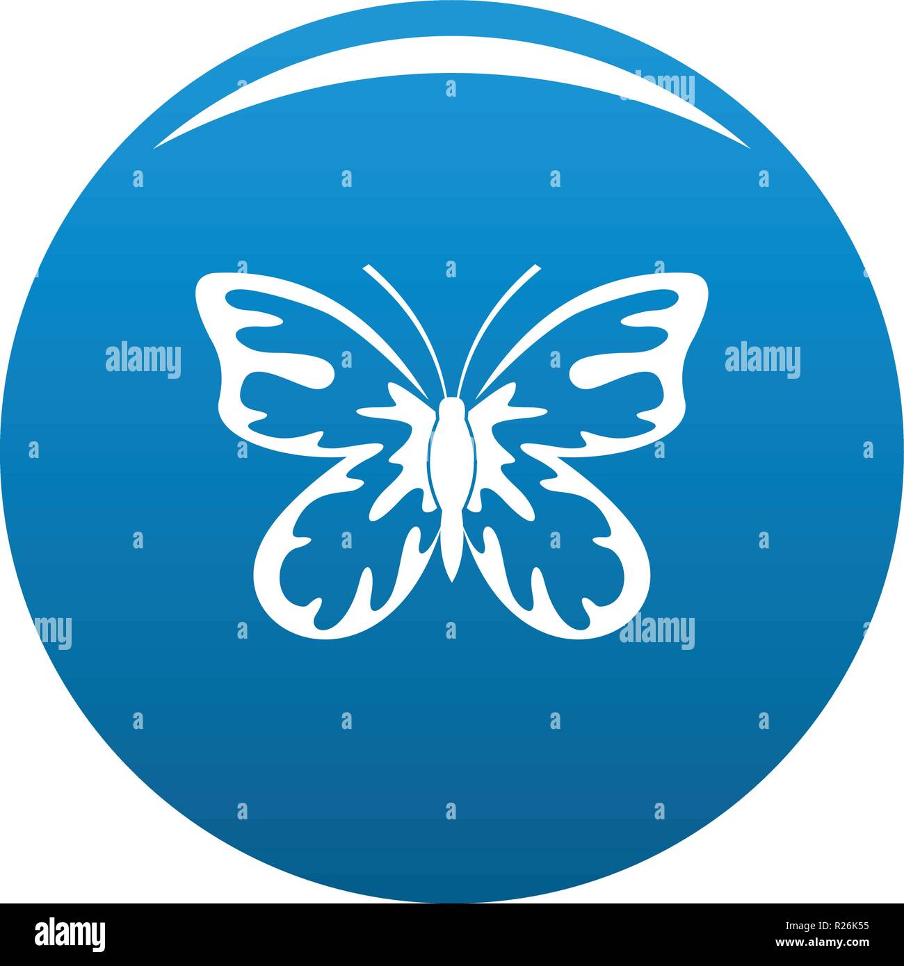 Summer butterfly icon vector blue circle isolated on white background ...