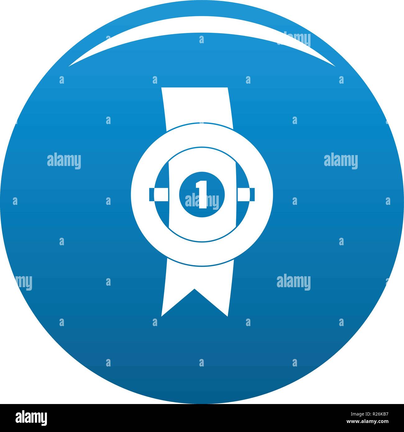 Award ribbon icon vector blue circle isolated on white background Stock ...