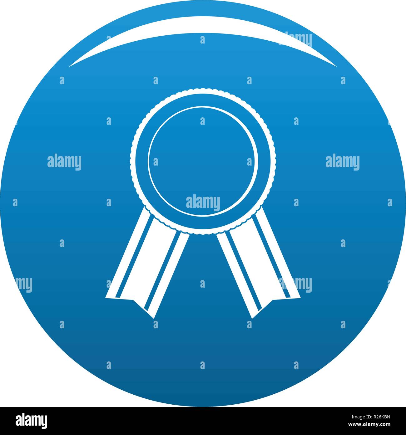 Award ribbon icon vector blue circle isolated on white background Stock ...