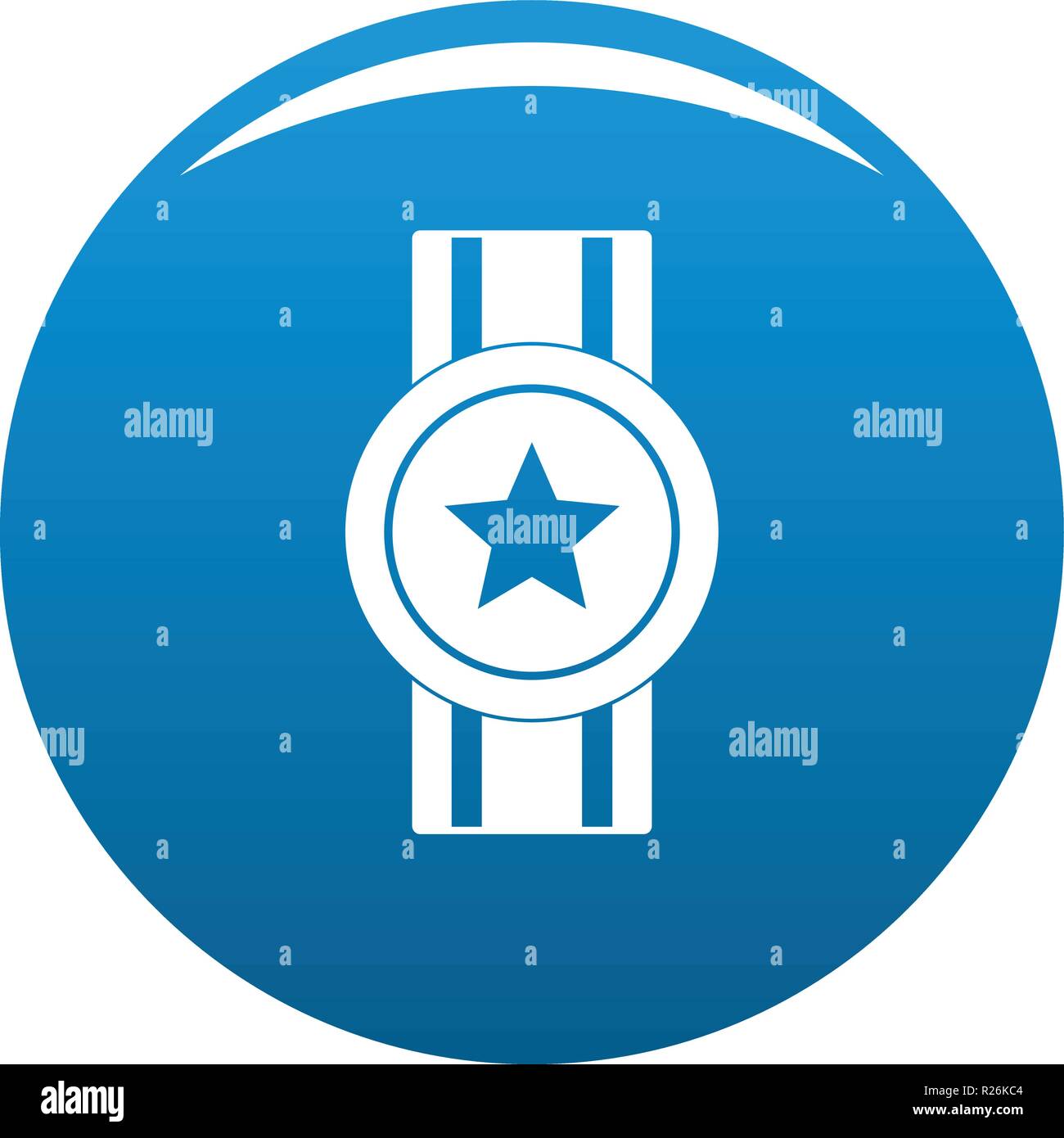 Award ribbon icon vector blue circle isolated on white background Stock ...