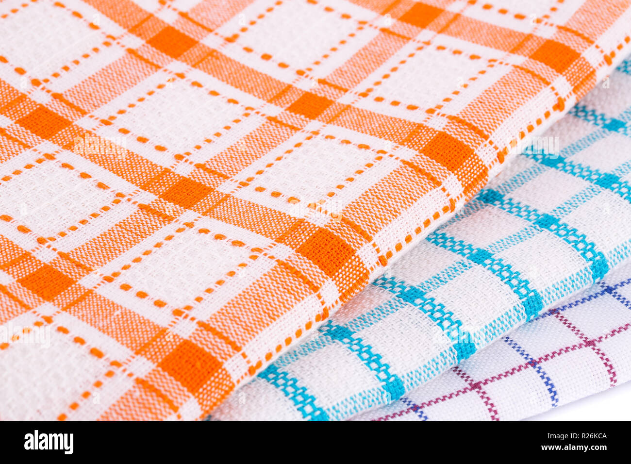 Colorful kitchen towels closeup picture Stock Photo - Alamy