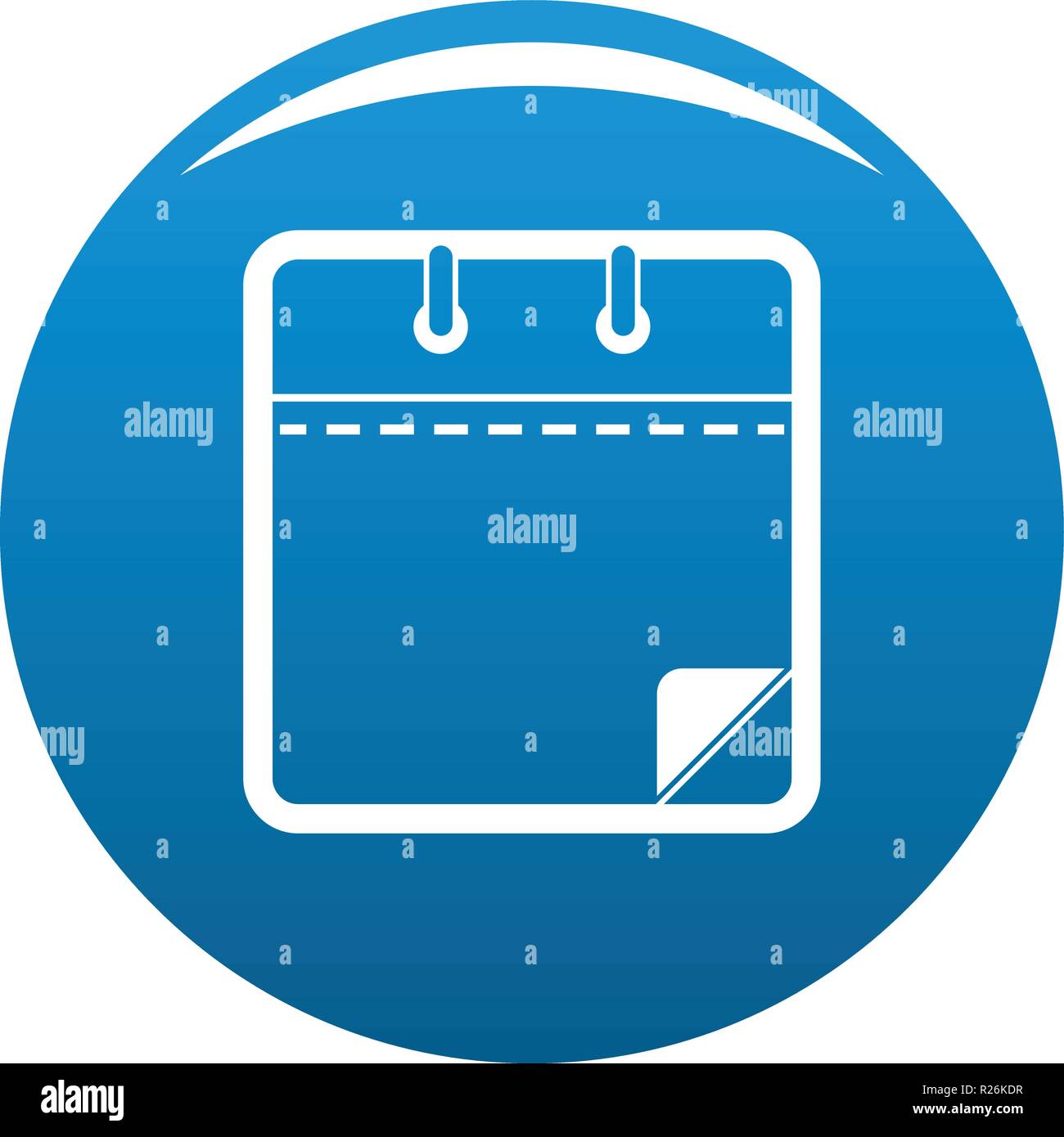 Calendar clean icon vector blue circle isolated on white background ...