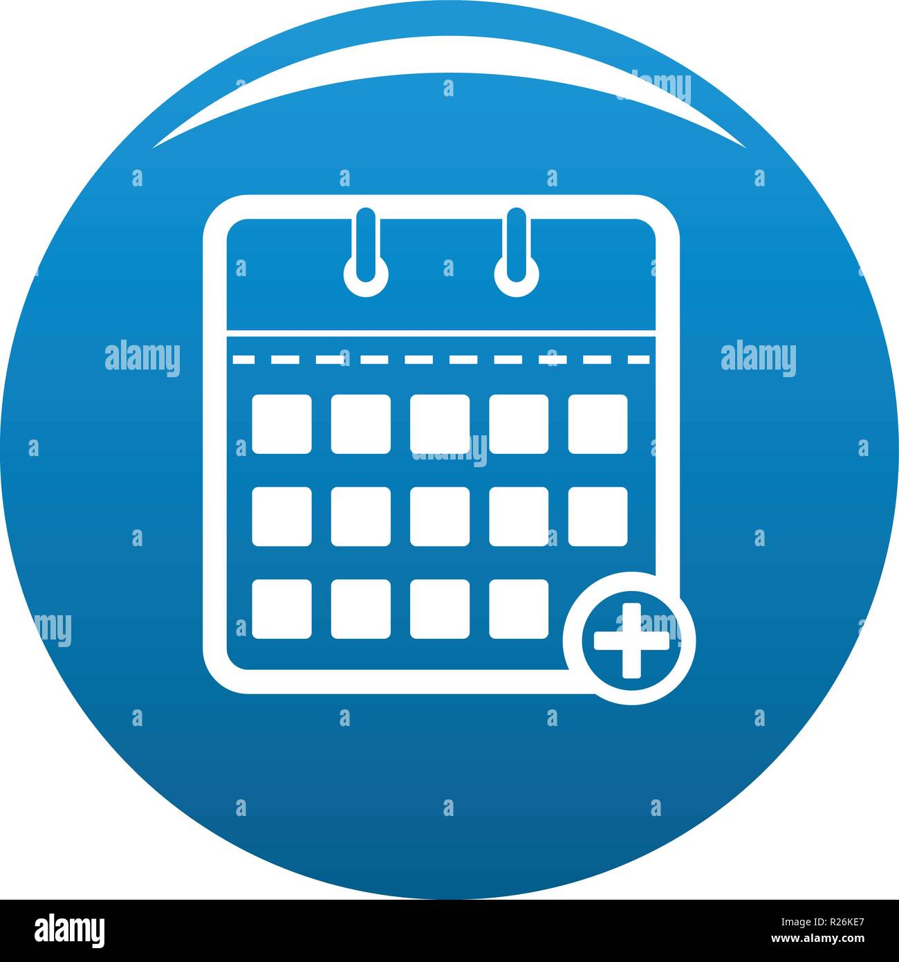 Calendar deadline icon vector blue circle isolated on white background ...