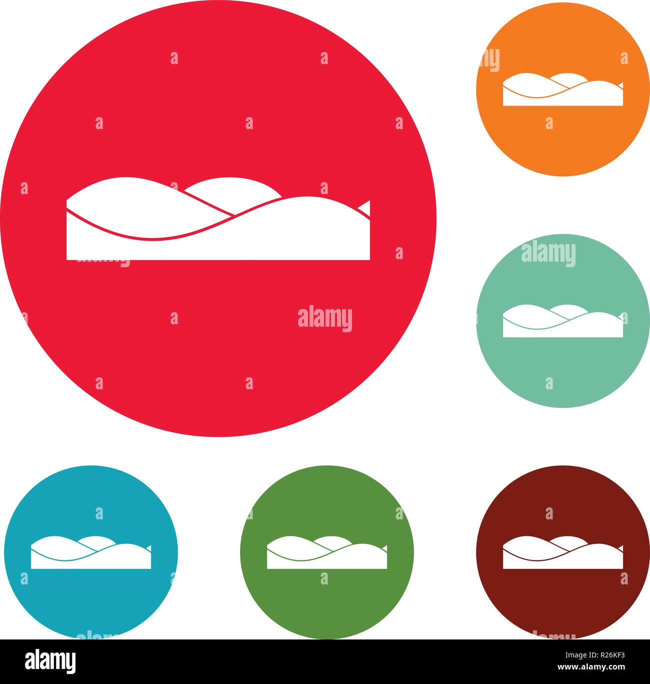Equalizer sound tune icons circle set vector isolated on white ...