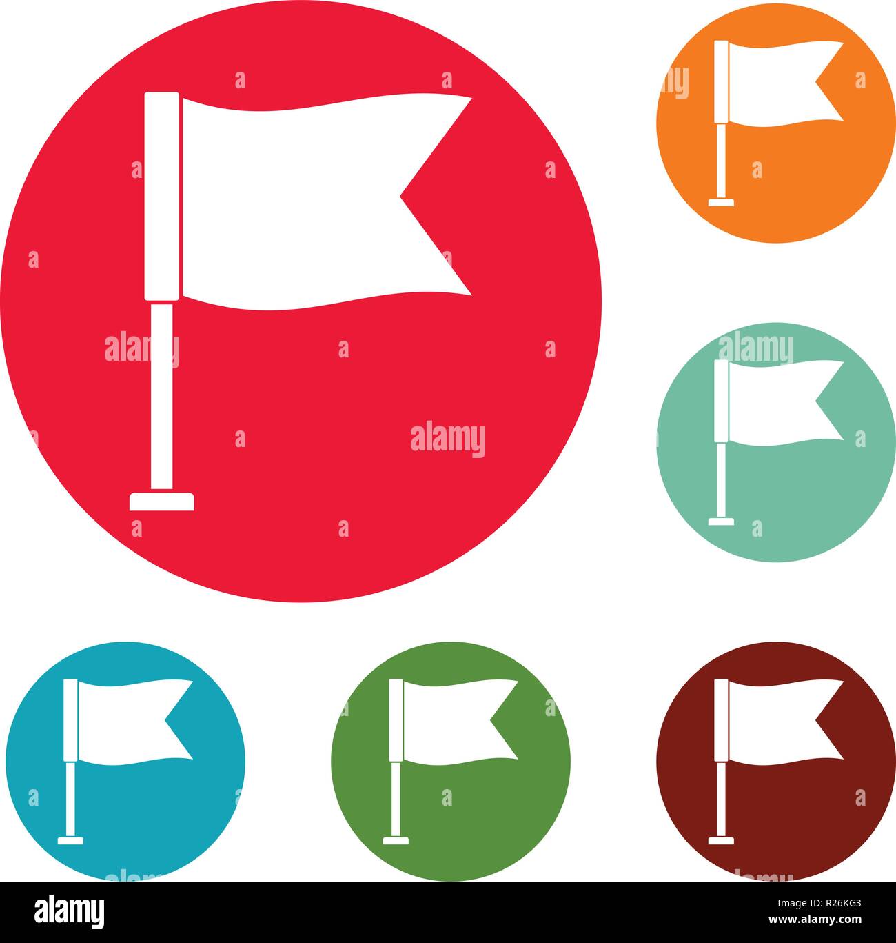 Flag icons circle set vector isolated on white background Stock Vector ...