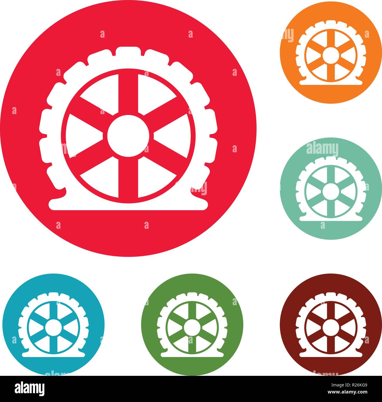Auto tire icons circle set vector isolated on white background Stock ...