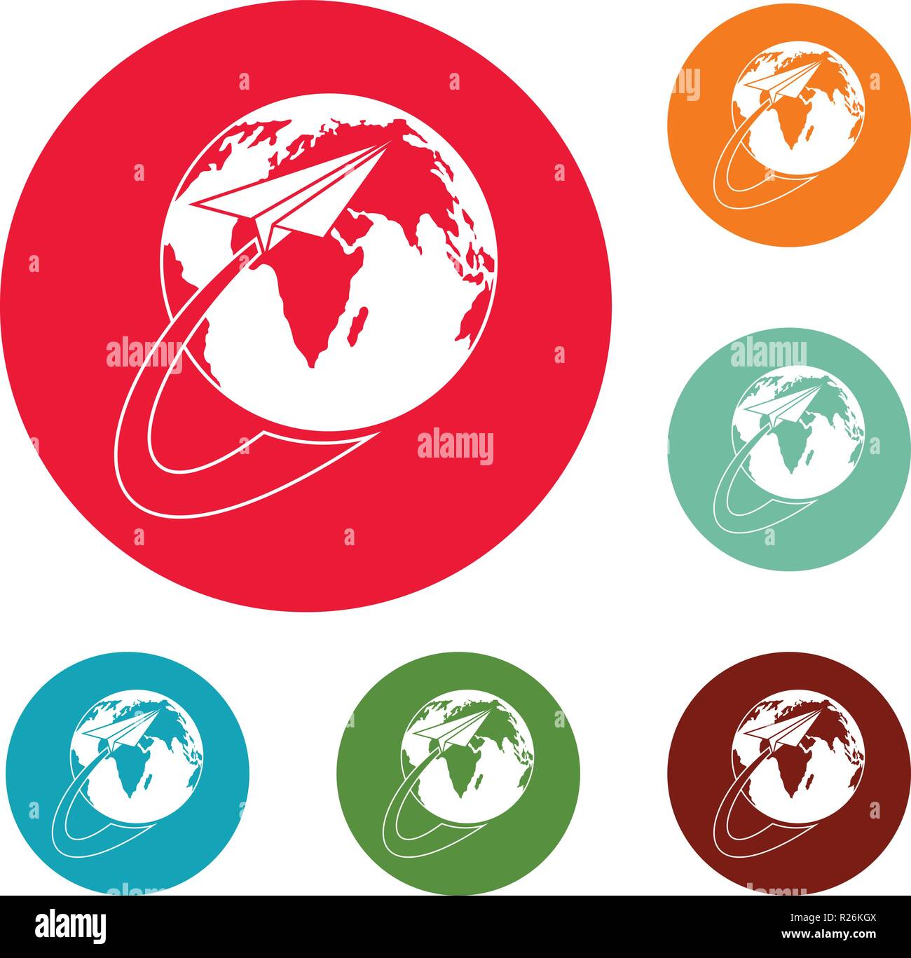 Around the world icons circle set vector isolated on white background Stock Vector Image & Art ...