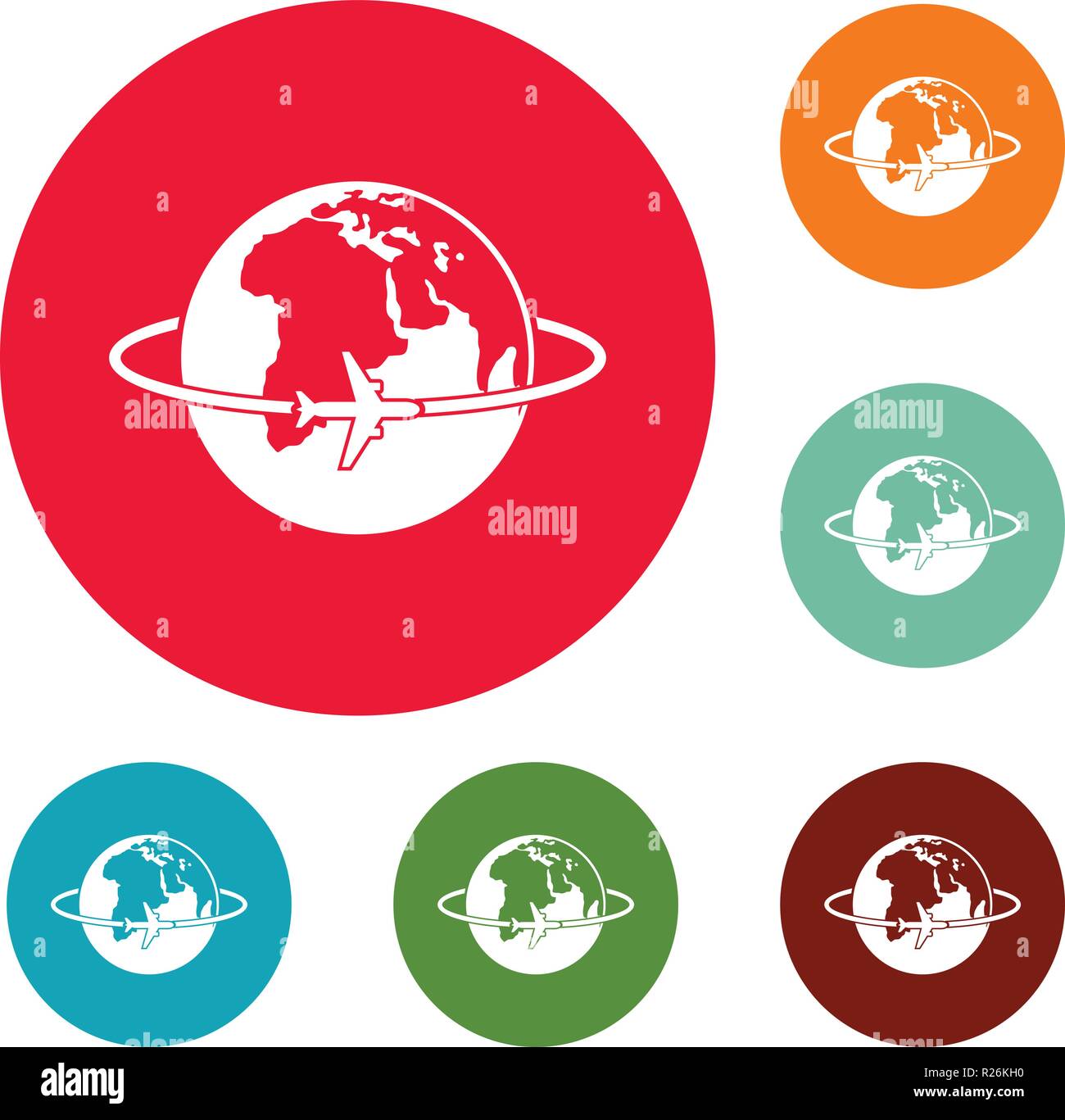 Worldwide icons circle set vector isolated on white background Stock ...