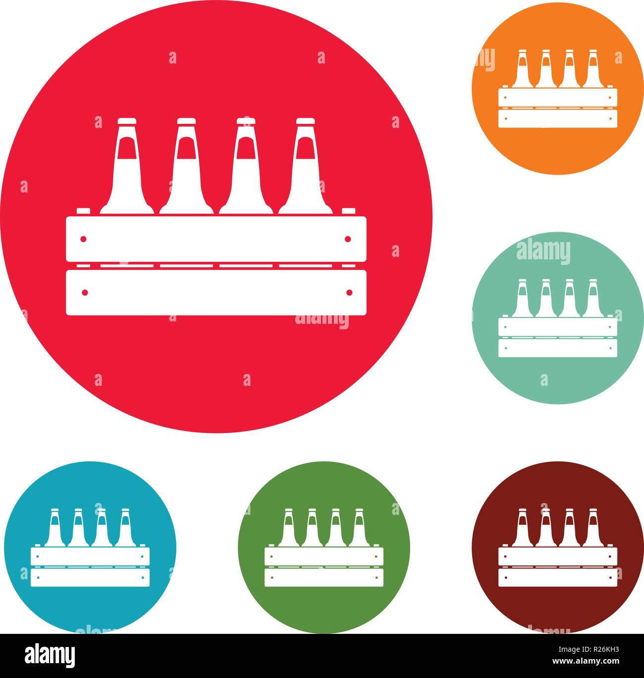 Beer crate icons circle set vector isolated on white background Stock ...