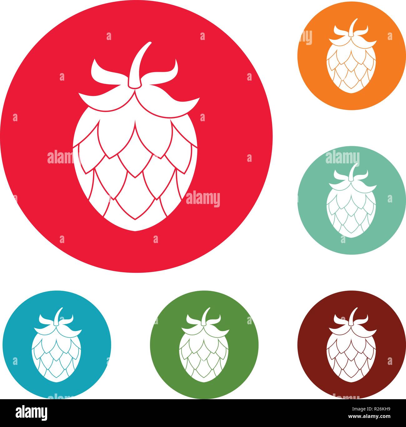 Hop icons circle set vector isolated on white background Stock Vector ...