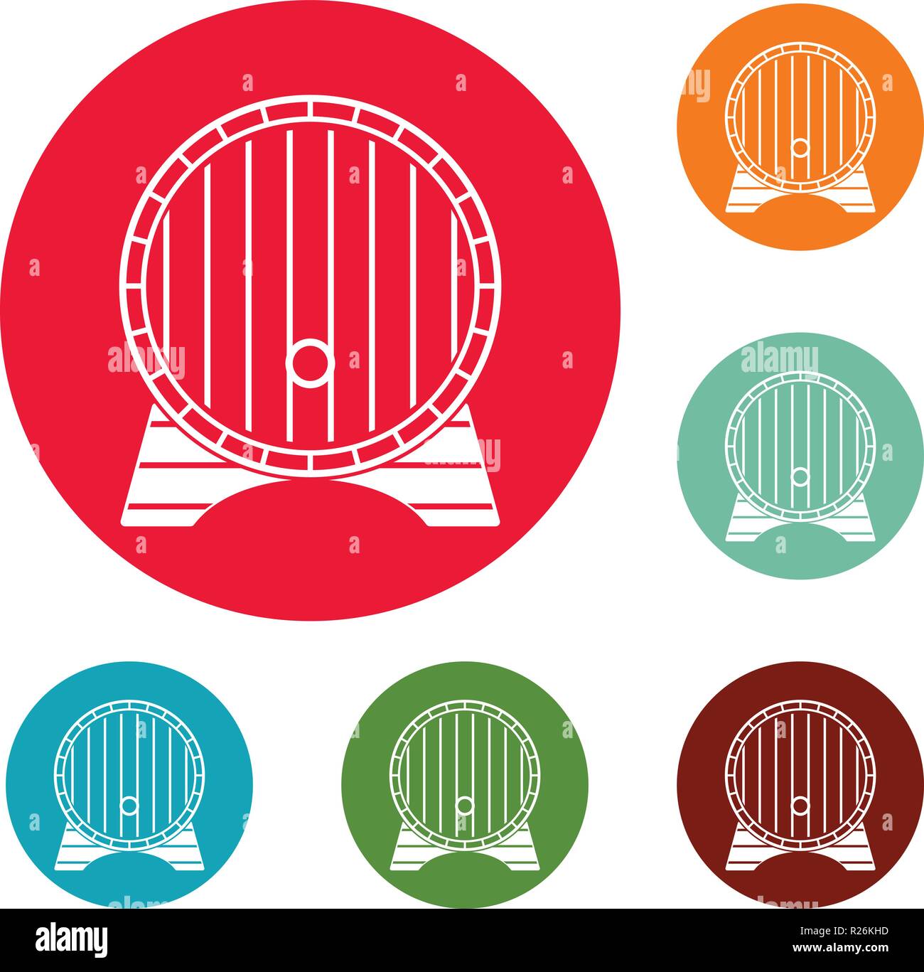 Beer barrel icons circle set vector isolated on white background Stock ...