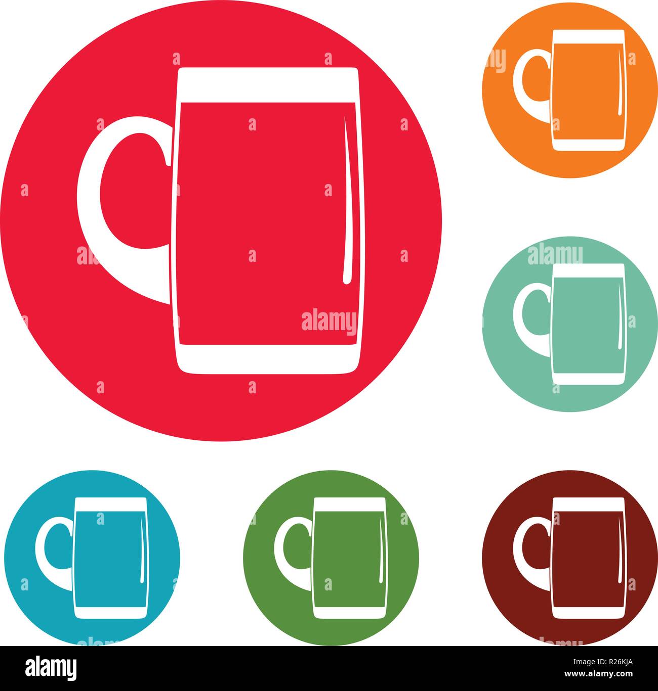 Pint of beer icons circle set vector isolated on white background Stock ...