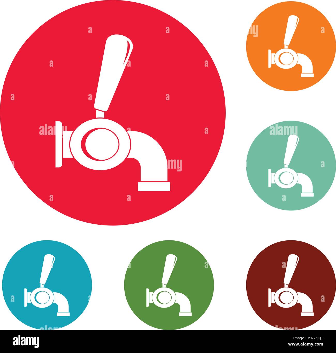 Beer tap icons circle set vector isolated on white background Stock ...