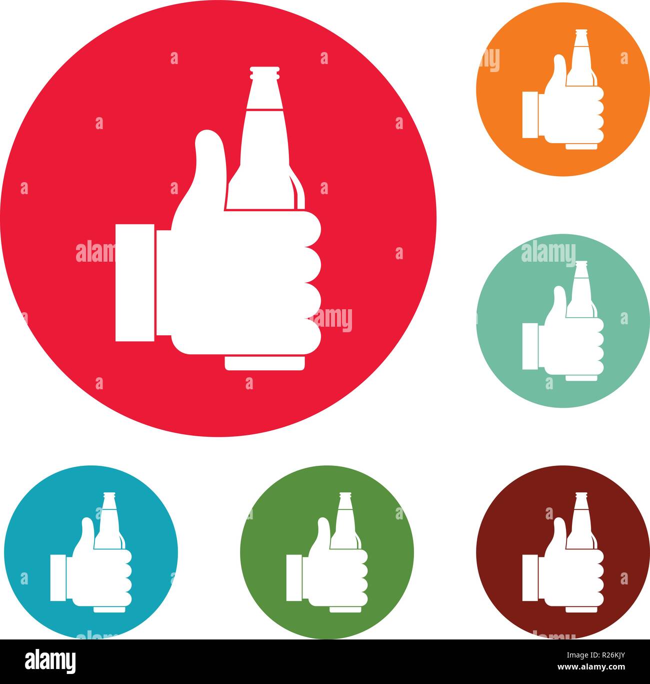 Beer icons circle set vector isolated on white background Stock Vector ...