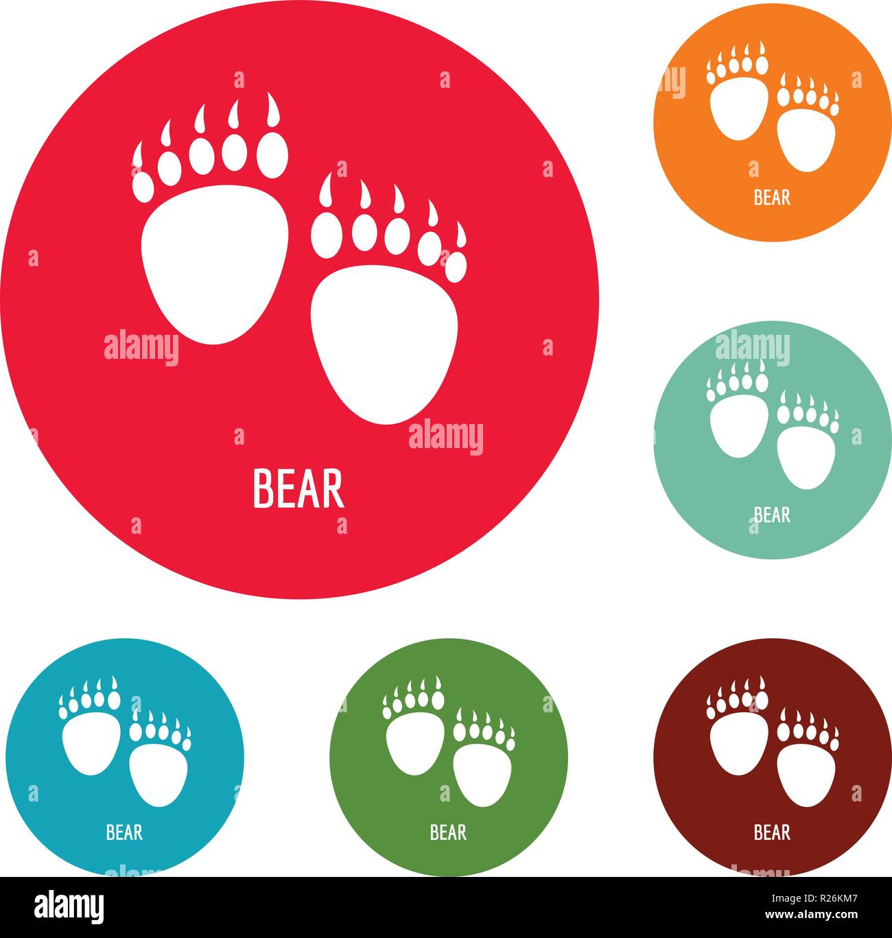 Bear step icons circle set vector isolated on white background Stock ...