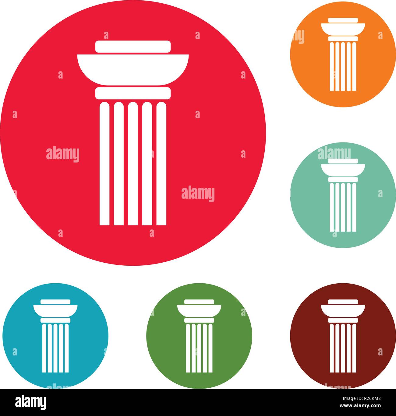 Continuous column icons circle set vector isolated on white background ...