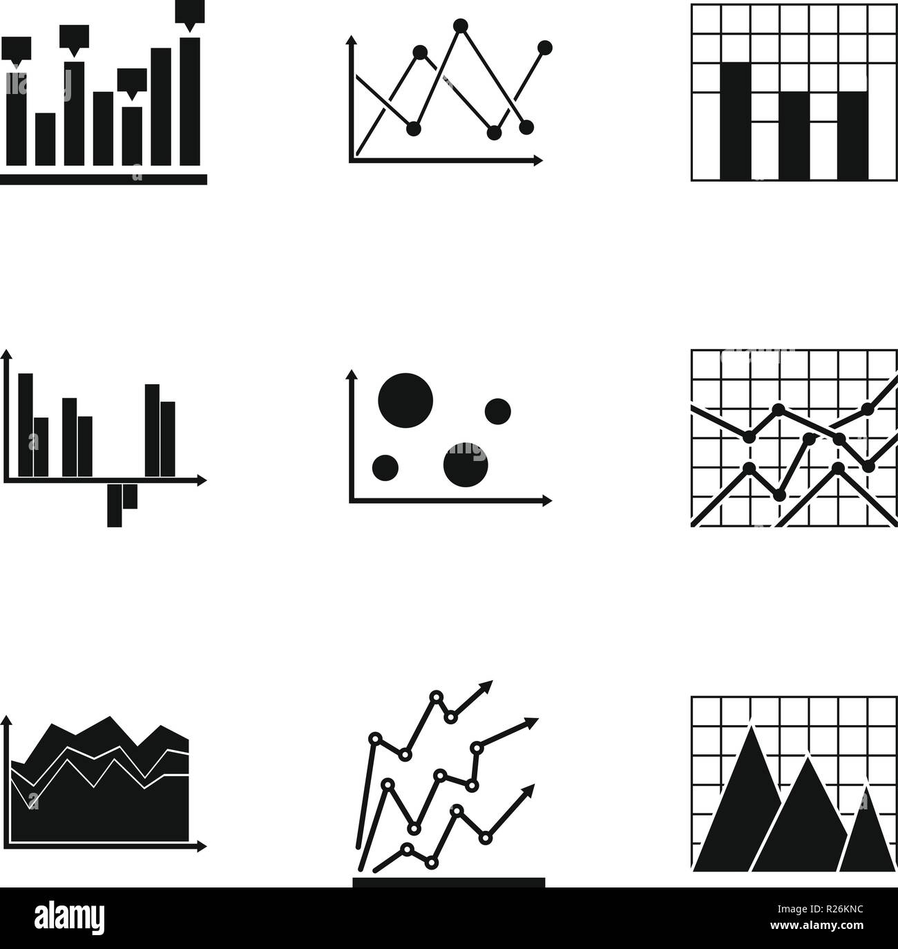 Spreadsheet icons set. Simple set of 9 spreadsheet vector icons for web ...