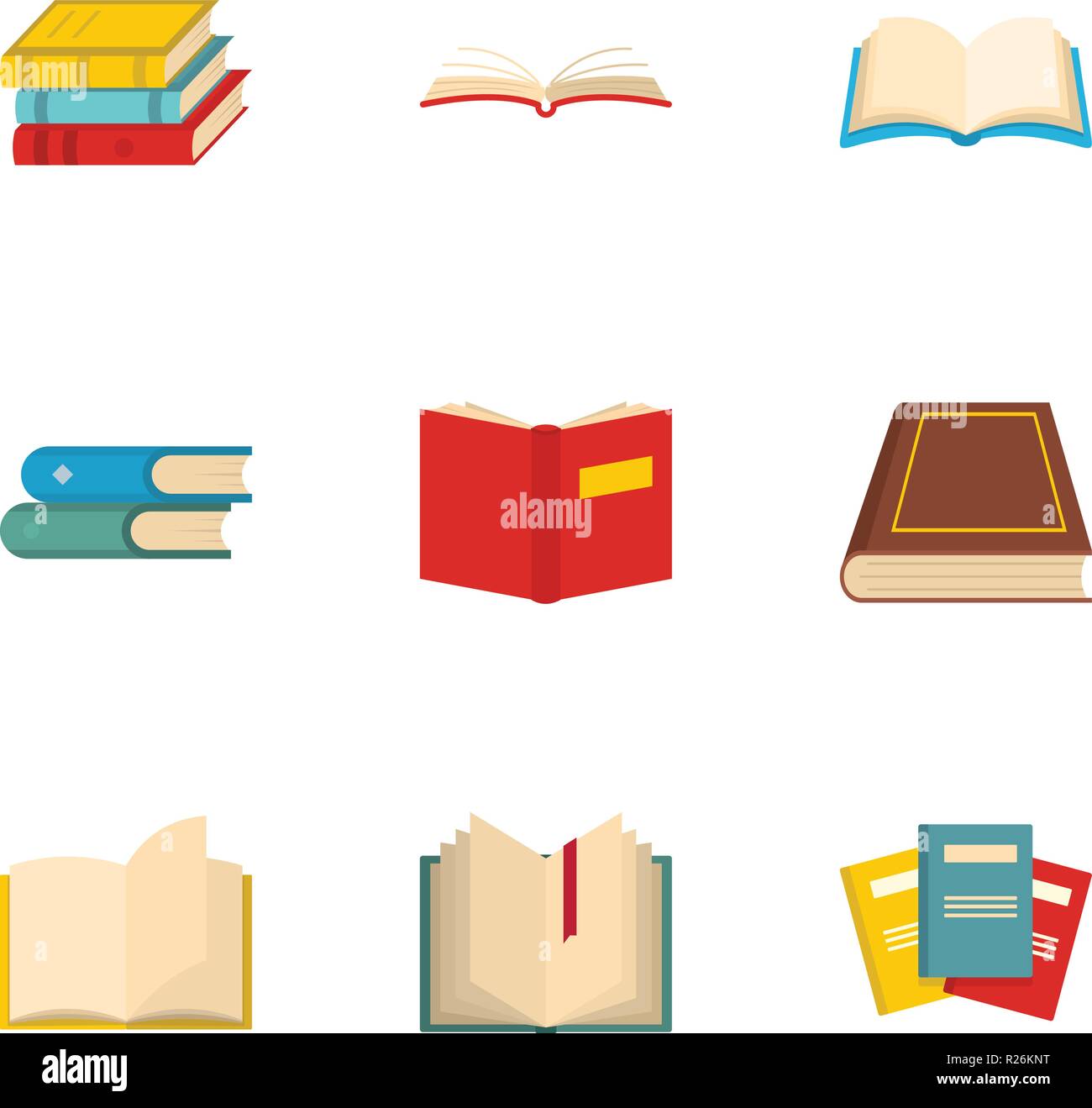 Book icons set. Cartoon set of 9 book vector icons for web isolated on ...