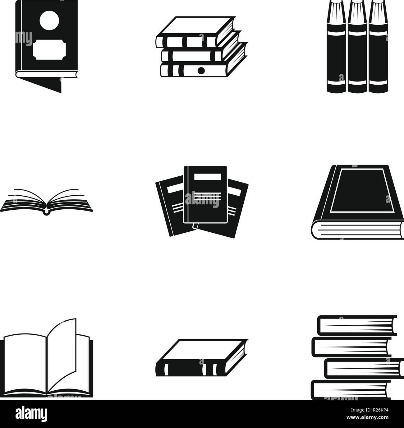 Reference icons set. Simple set of 9 reference vector icons for web ...