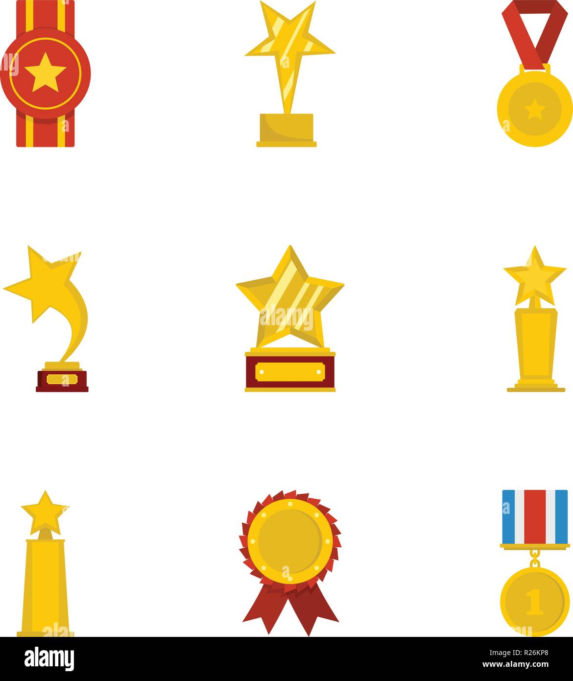 Praise icons set. Cartoon set of 9 praise vector icons for web isolated ...