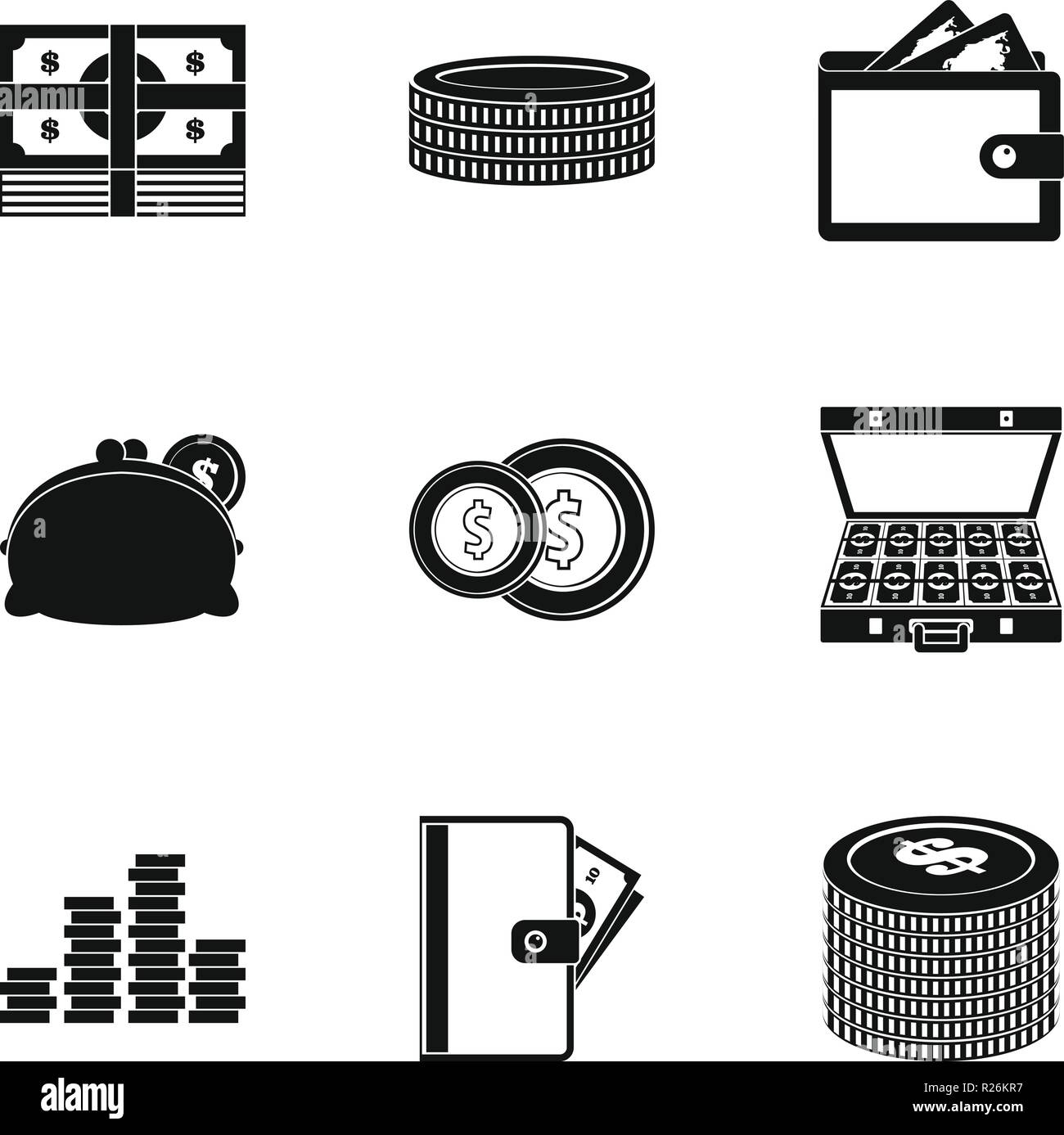 Subsidy icons set. Simple set of 9 subsidy vector icons for web ...