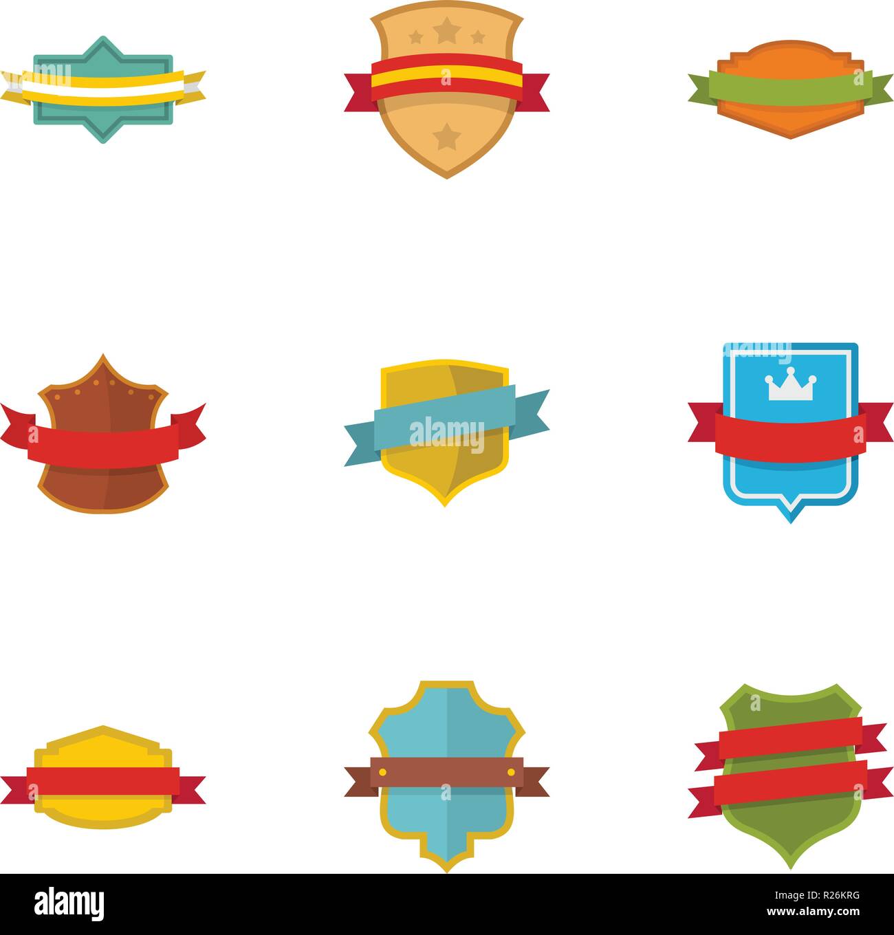 Banner icons set. flat set of 9 banner vector icons for web isolated on ...