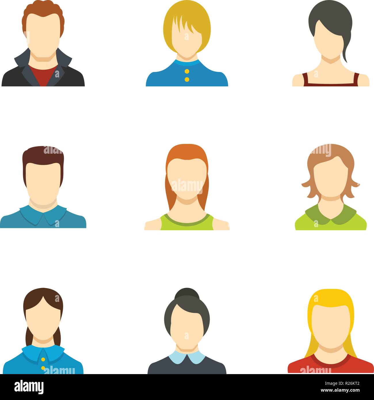 Sameness icons set. flat set of 9 sameness vector icons for web ...