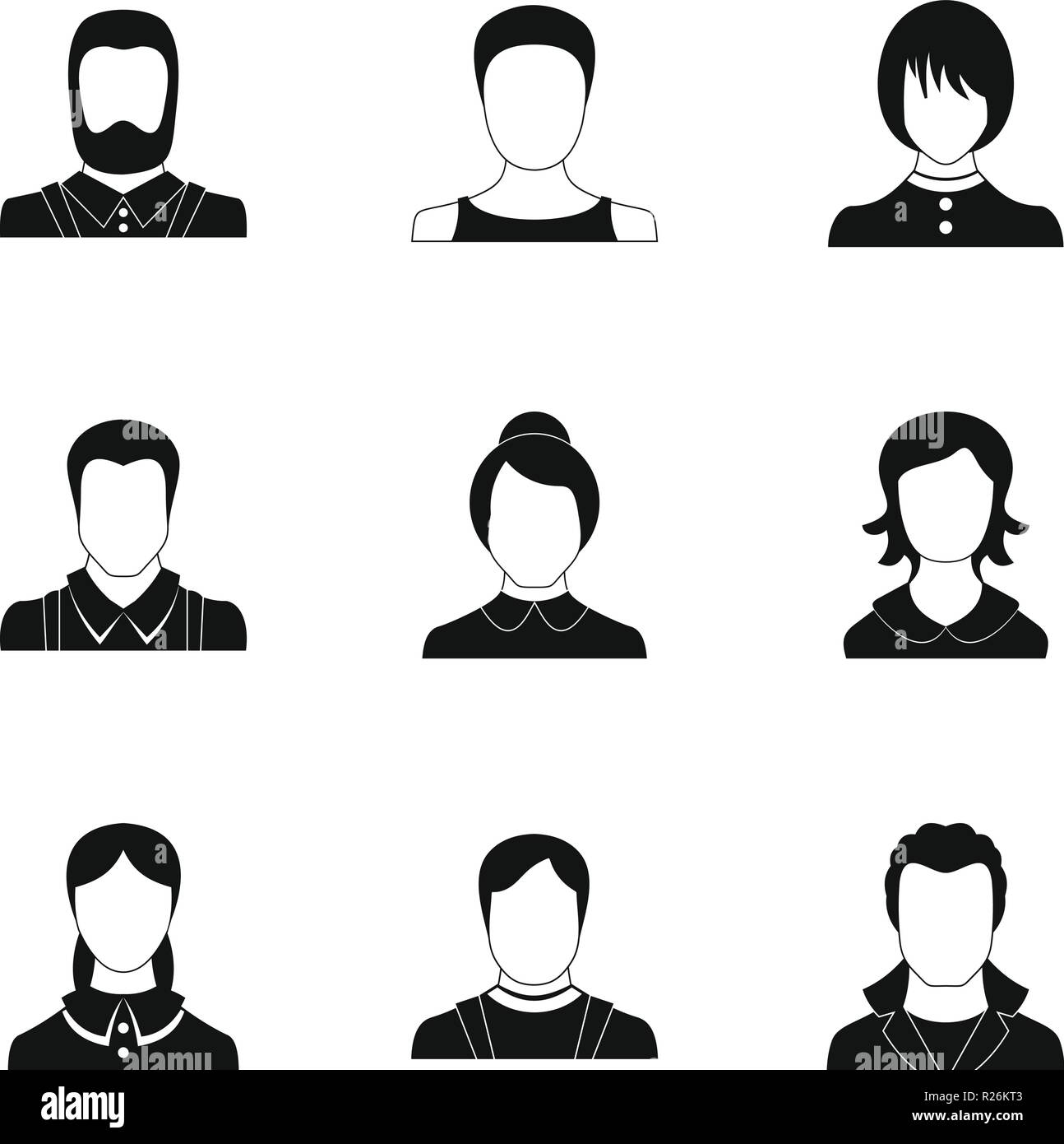 Characteristic icons set. Simple set of 9 characteristic vector icons ...
