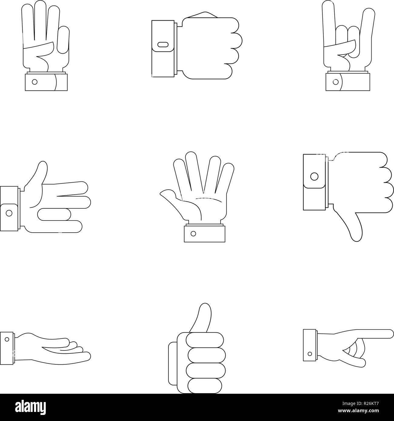 Manifestation icons set. Outline set of 9 manifestation vector icons ...