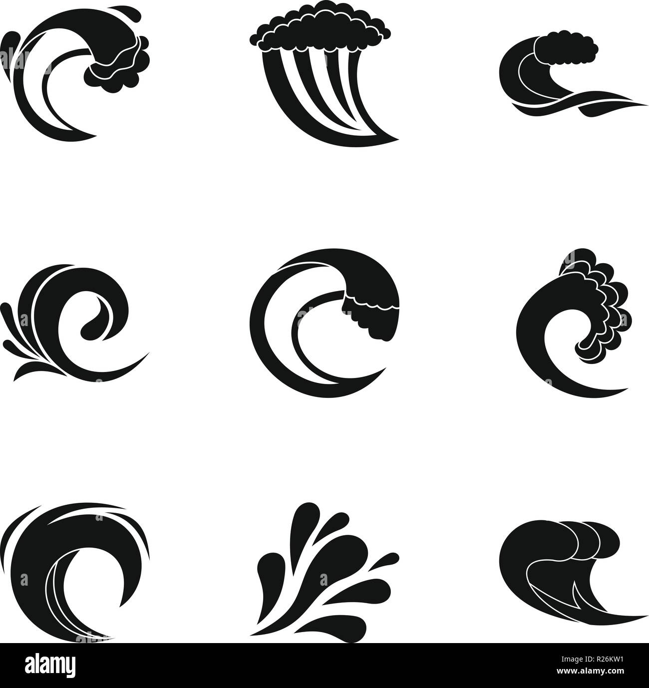Fluctuation icons set. Simple set of 9 fluctuation vector icons for web ...
