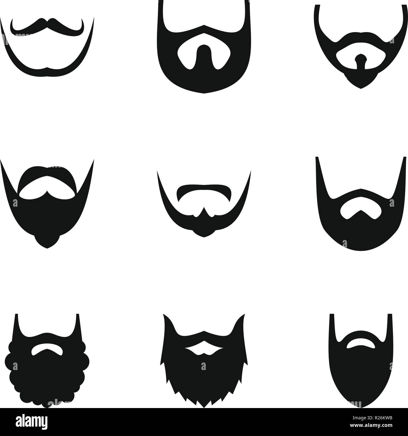 Shave icons set. Simple set of 9 shave vector icons for web isolated on ...