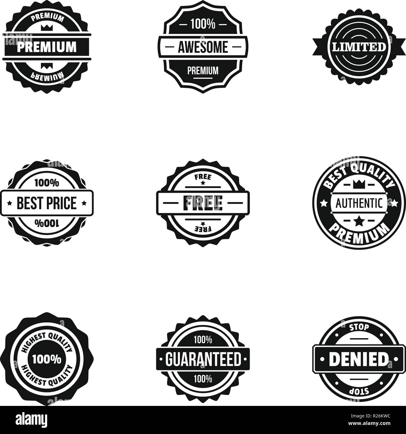 Realization icons set. Simple set of 9 realization vector icons for web ...