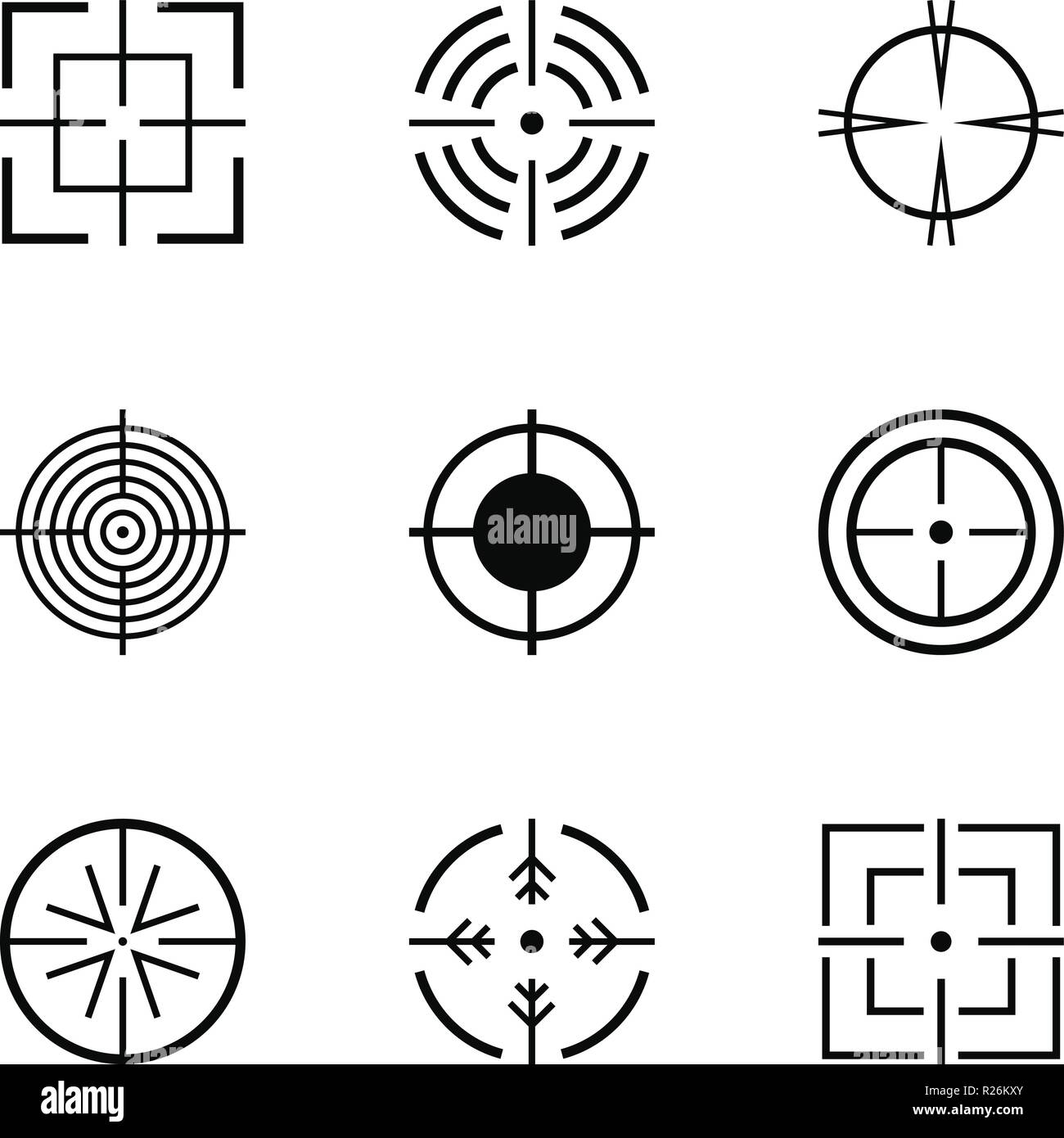 Purpose icons set. Simple set of 9 purpose vector icons for web ...