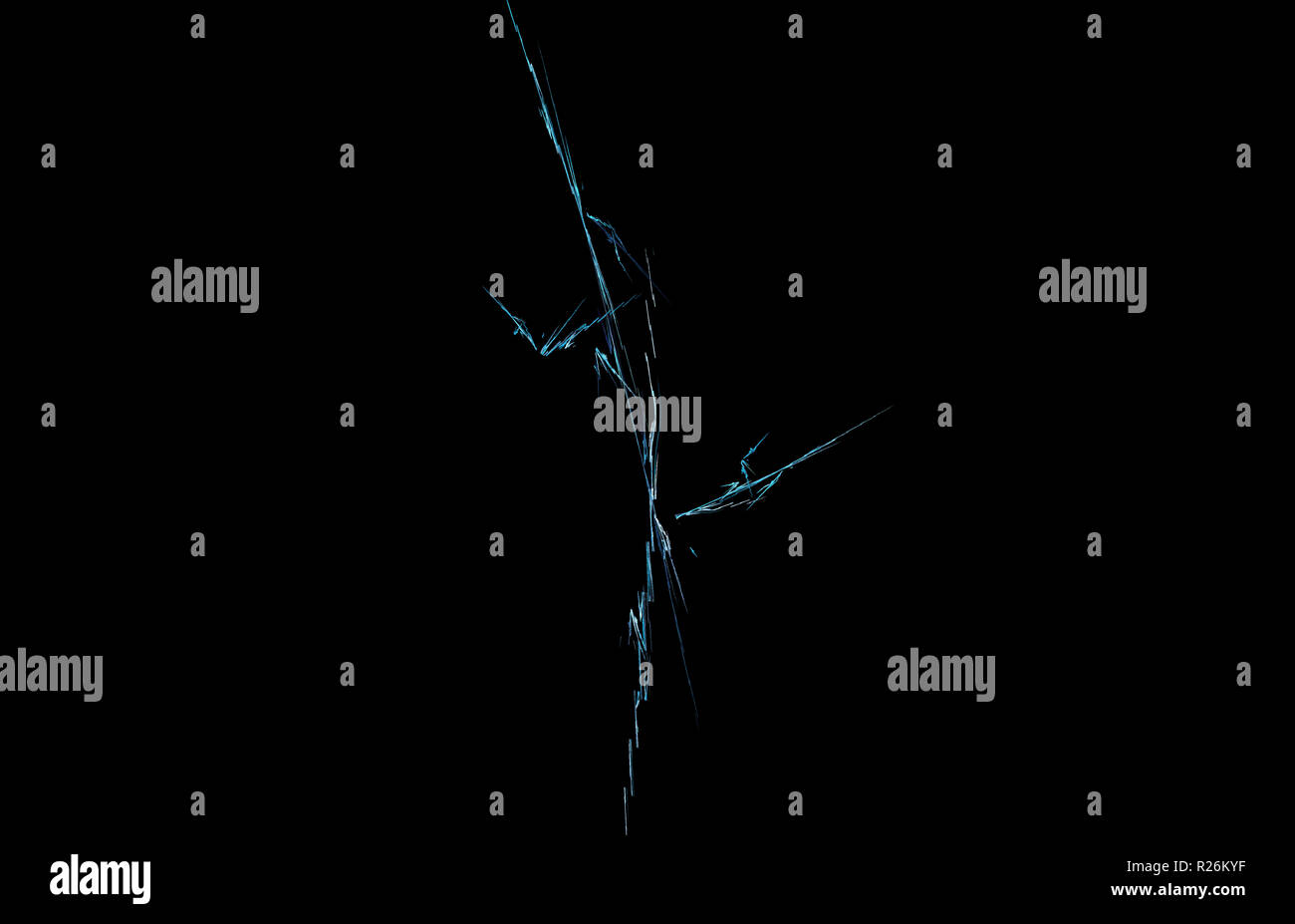 White blue abstract fractal on black background. Fantasy fractal ...