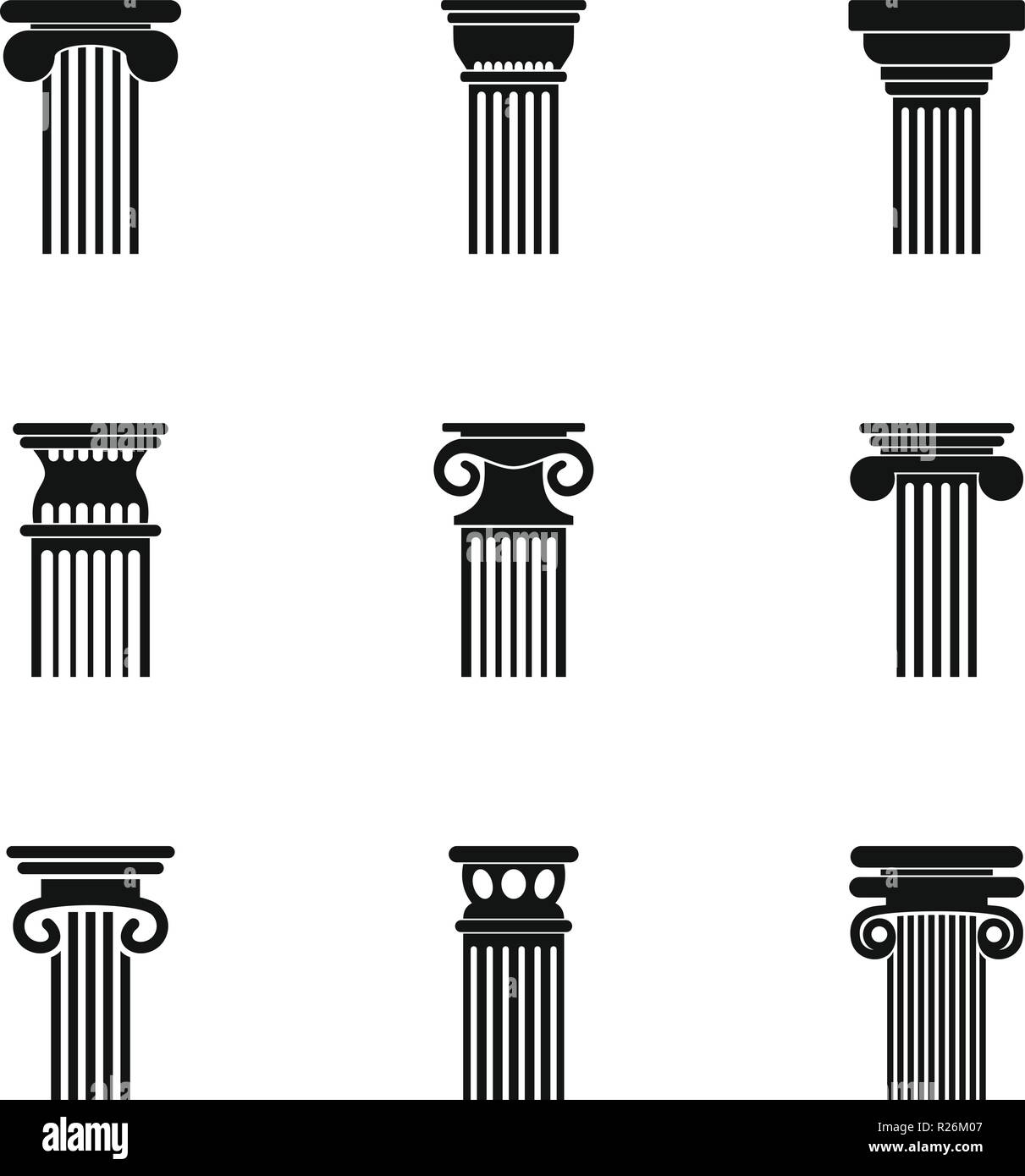 Tower icons set. Simple set of 9 tower vector icons for web isolated on ...