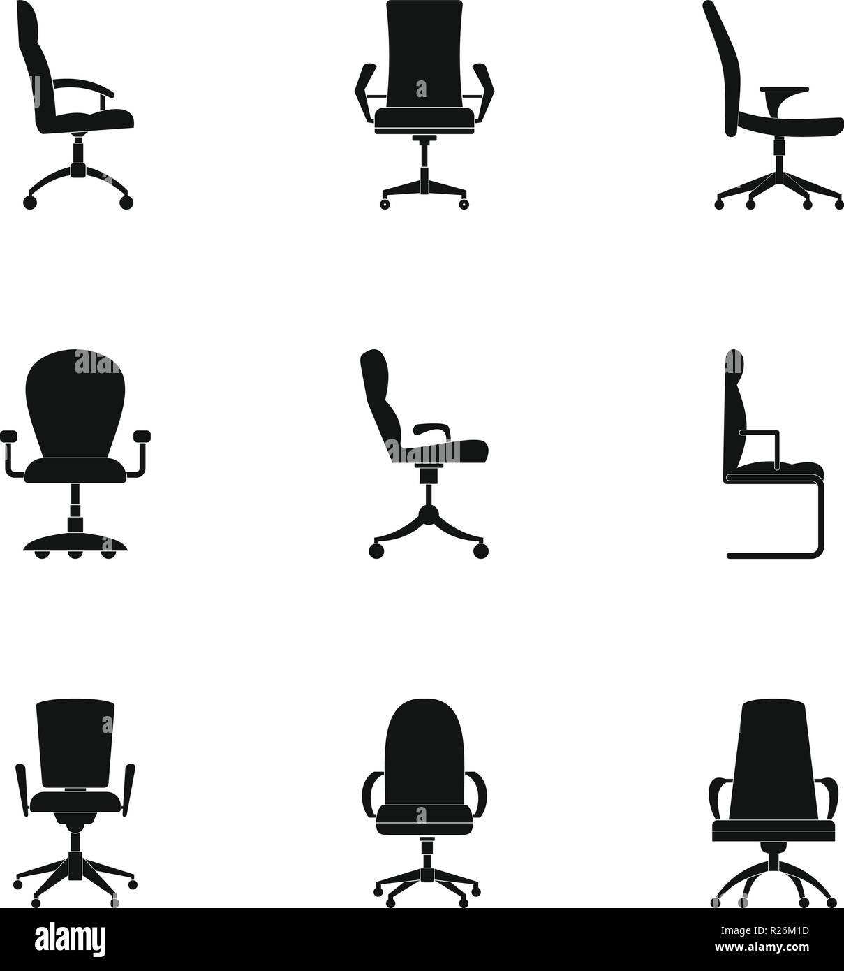 Stool icons set. Simple set of 9 stool vector icons for web isolated on ... Stool icons set. Simple set of 9 stool vector icons for web isolated on ...