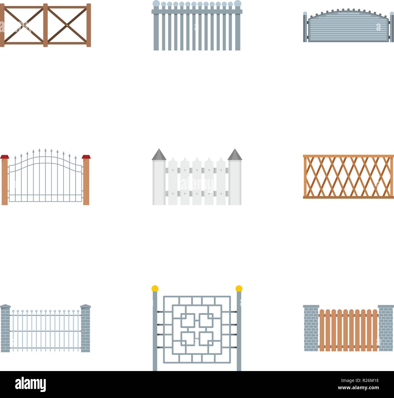 Fencing icons set. flat set of 9 fencing vector icons for web isolated ...
