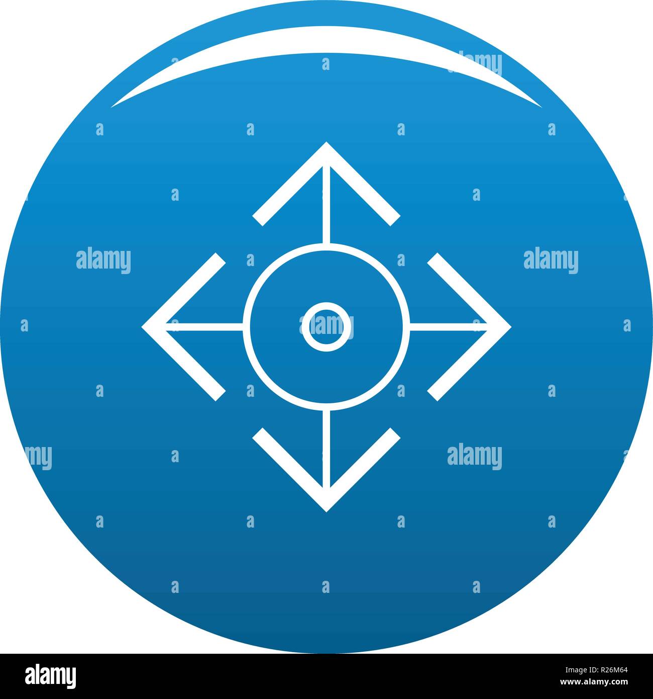 Easy target icon vector blue circle isolated on white background Stock ...