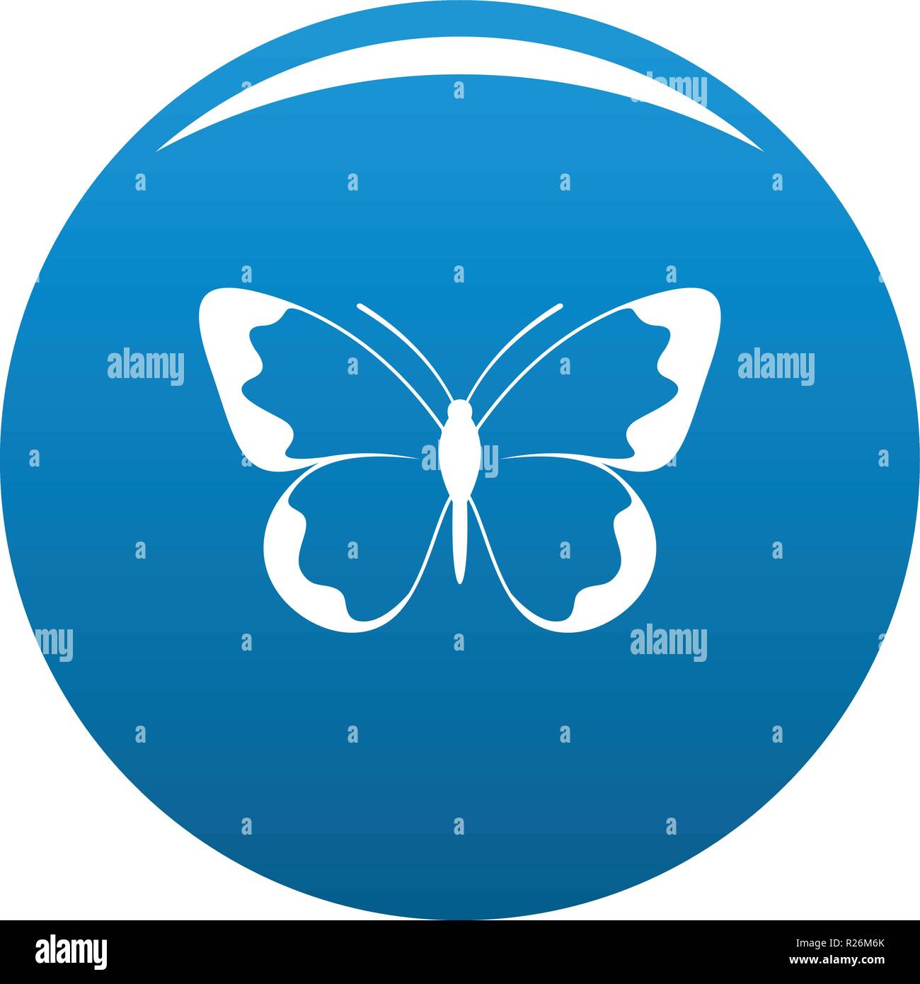 Small butterfly icon vector blue circle isolated on white background ...