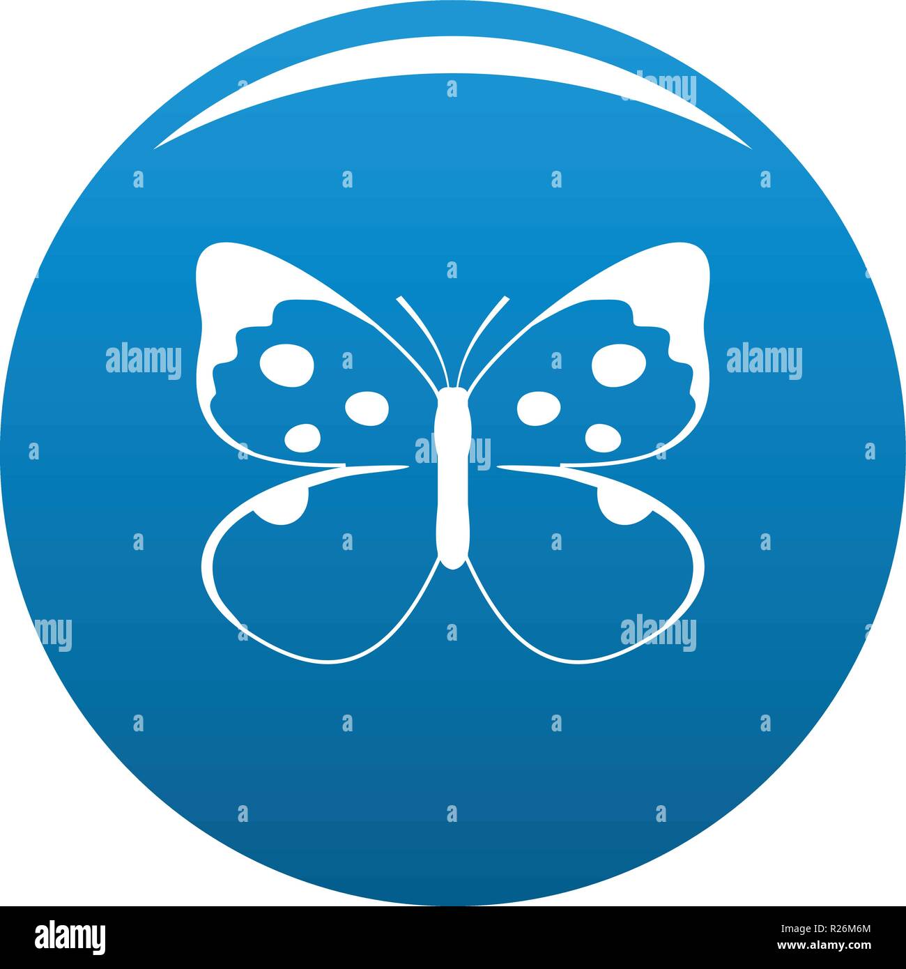 Big butterfly icon vector blue circle isolated on white background ...
