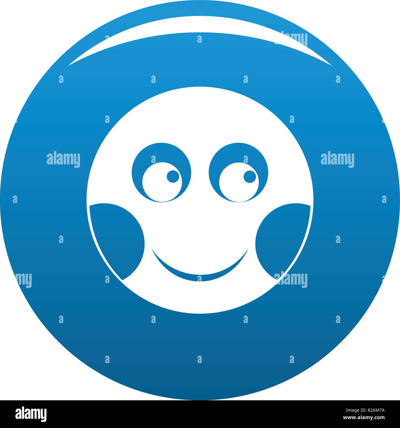 Smile icon vector blue circle isolated on white background Stock Vector ...