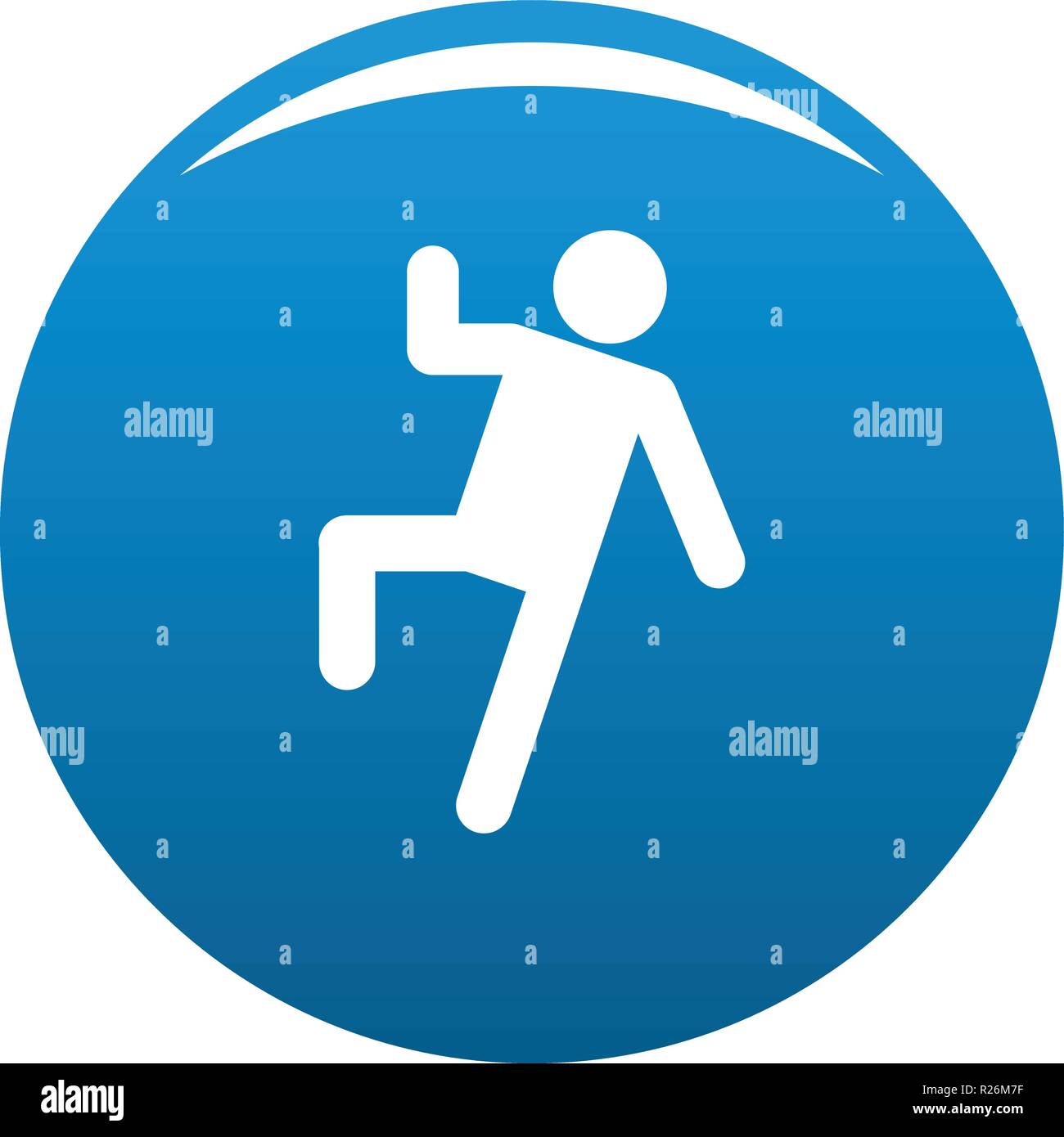 Stick figure stickman icon vector blue circle isolated on white ...