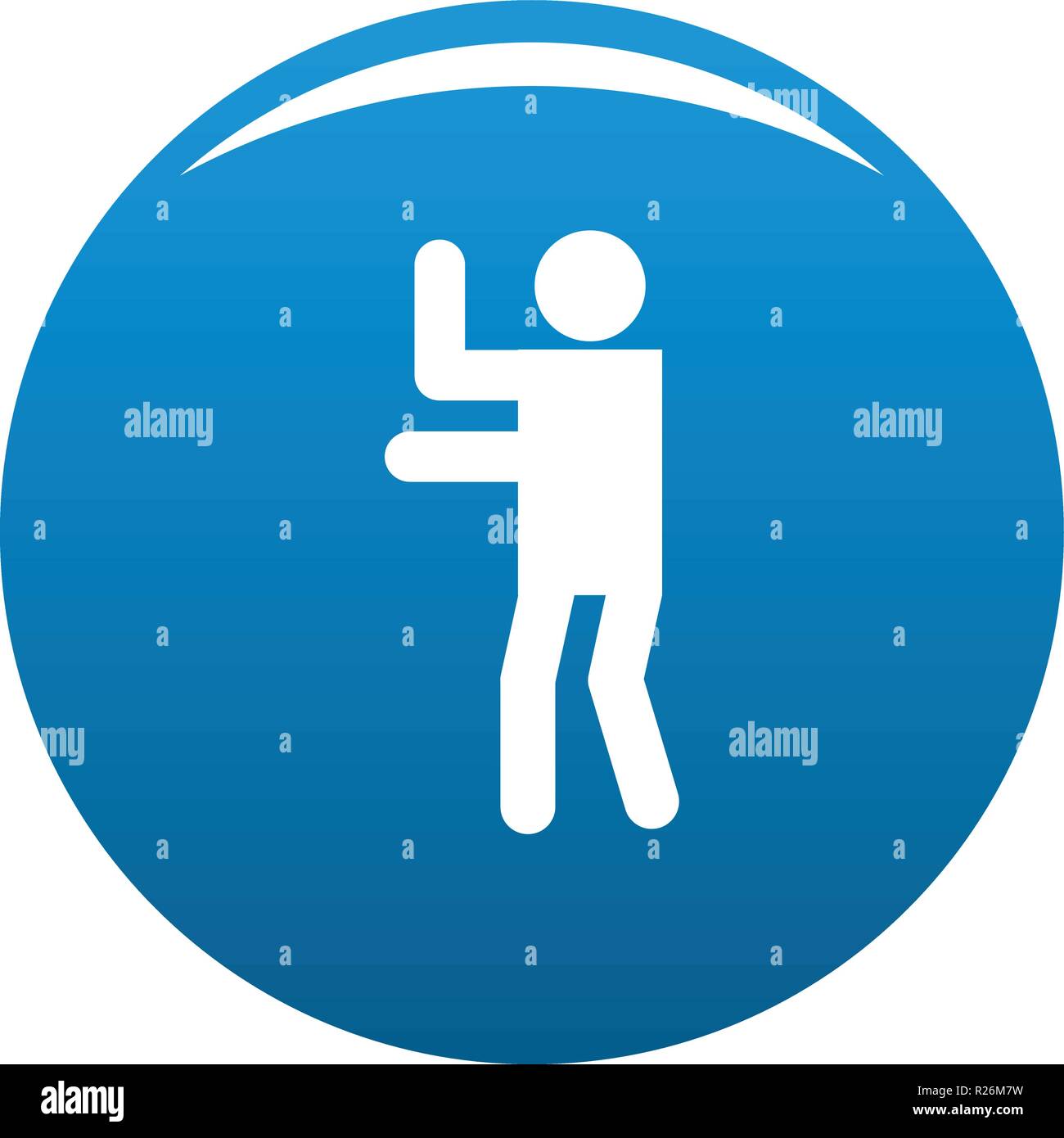 Stick figure stickman icon vector blue circle isolated on white ...