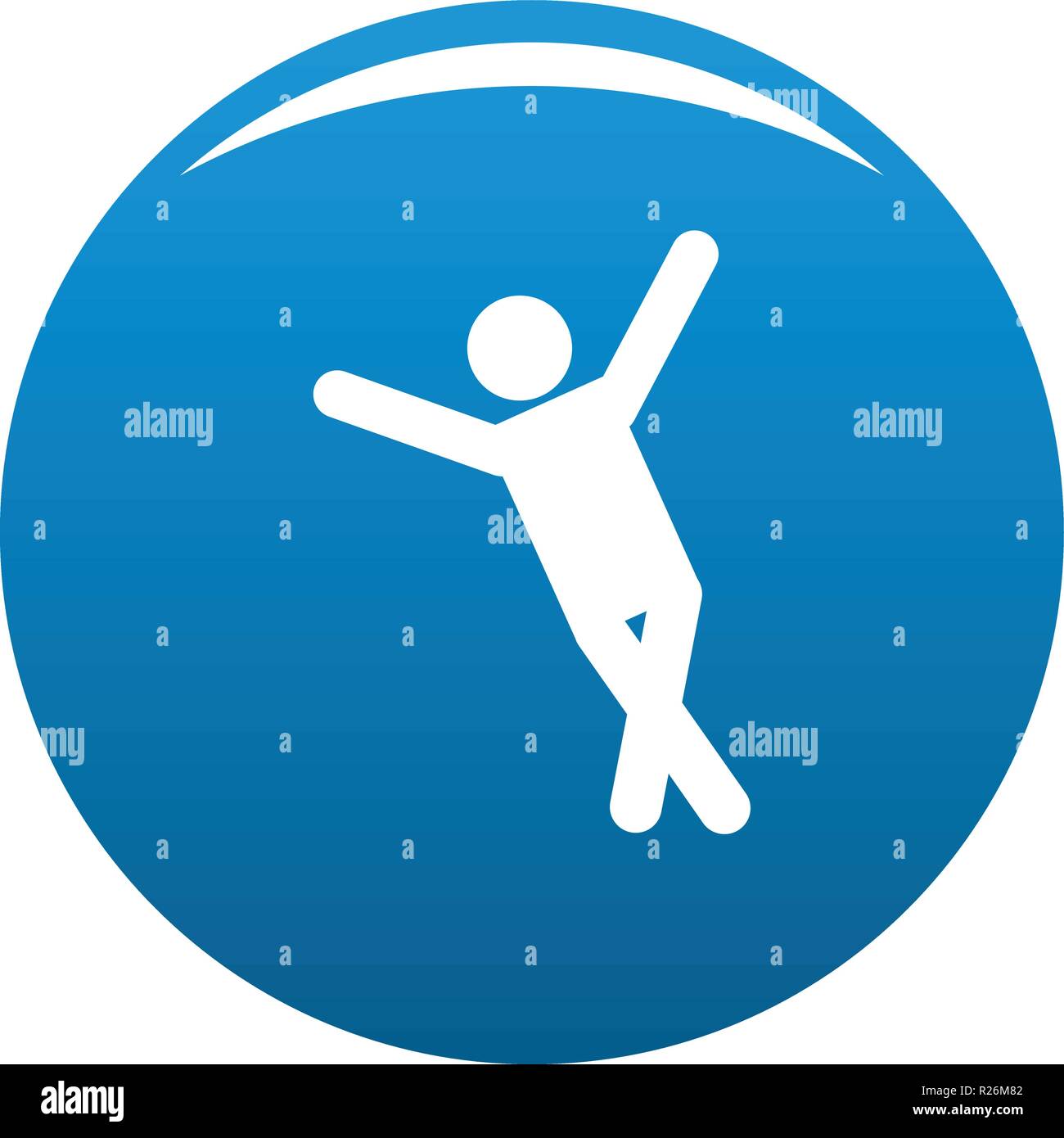 Stick figure stickman icon vector blue circle isolated on white ...