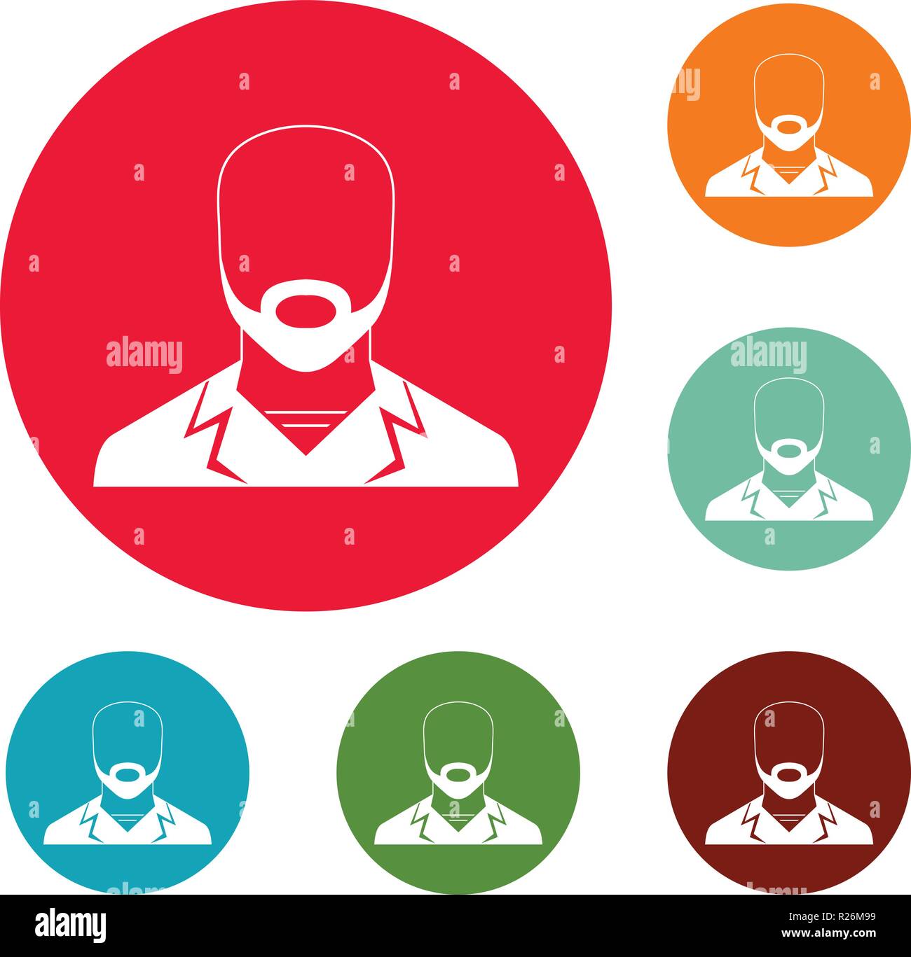 Man avatar icons circle set vector isolated on white background Stock ...