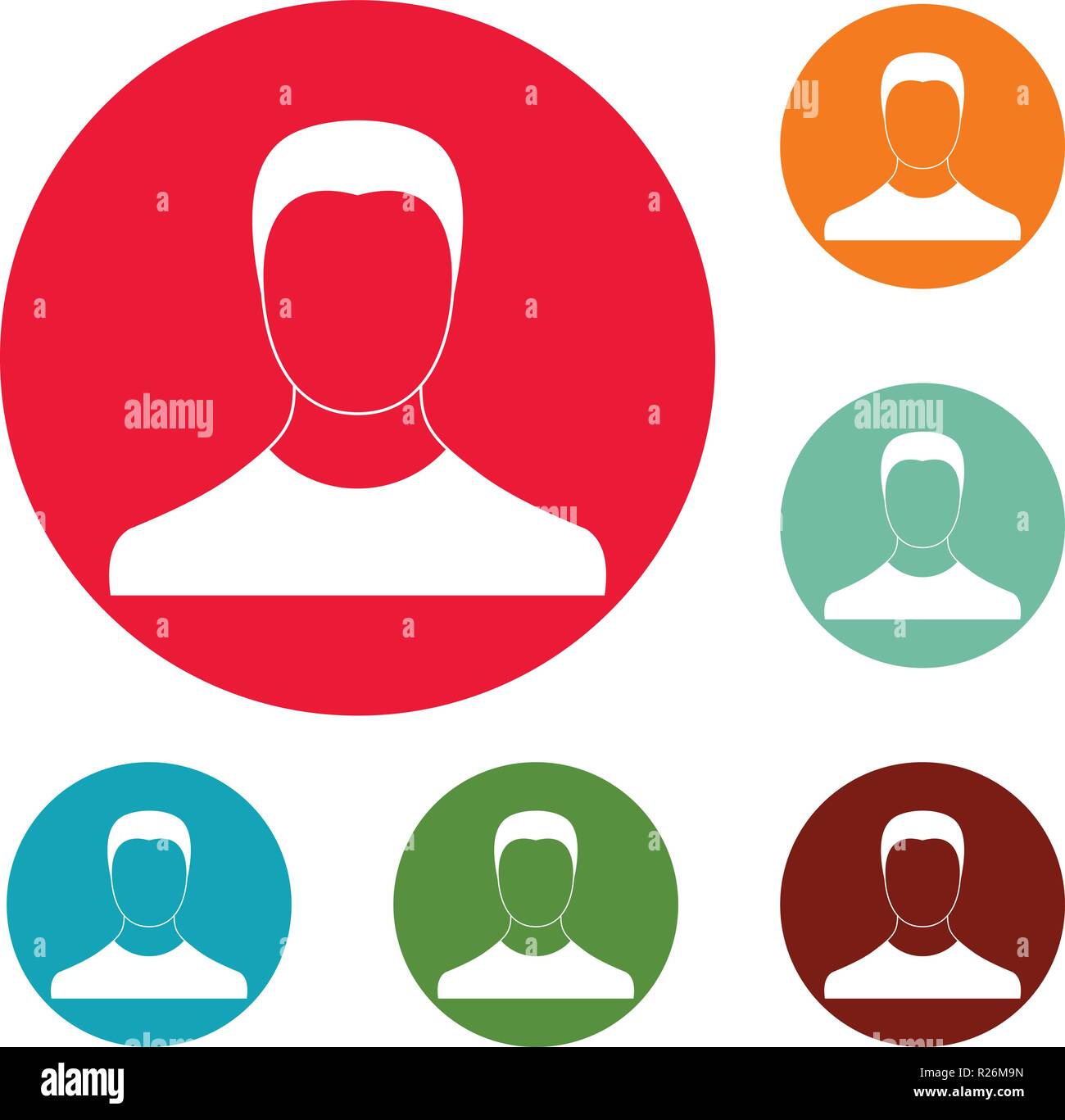 Man avatar icons circle set vector isolated on white background Stock ...