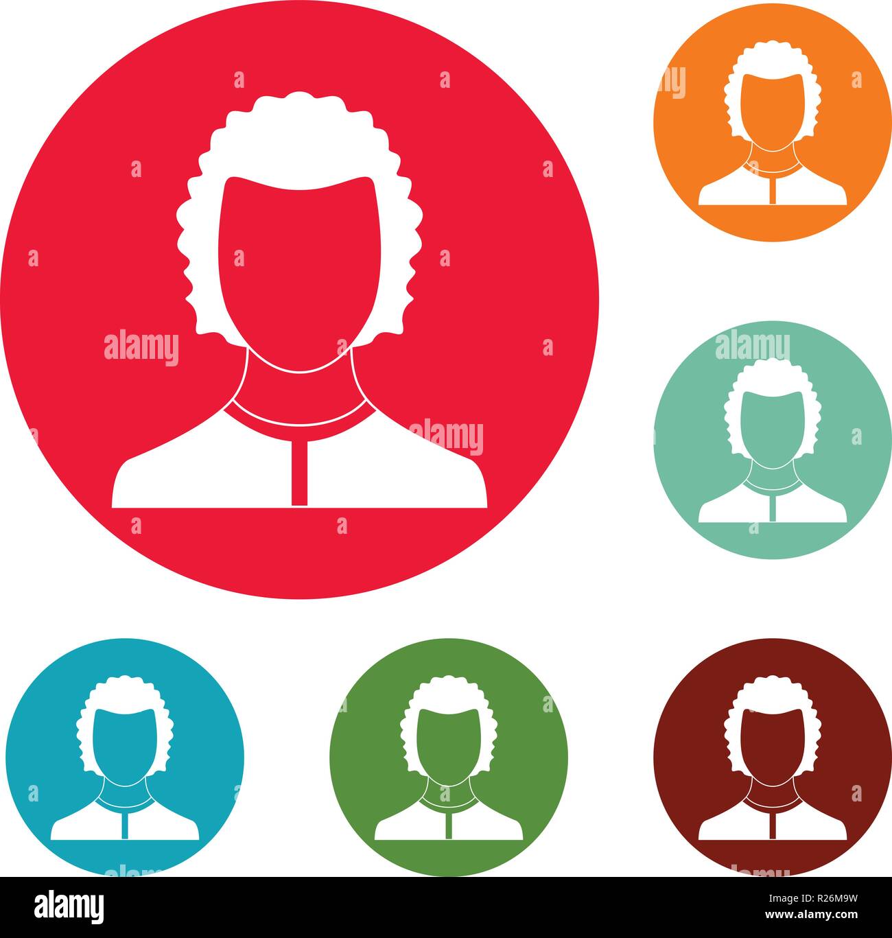 Man avatar icons circle set vector isolated on white background Stock ...