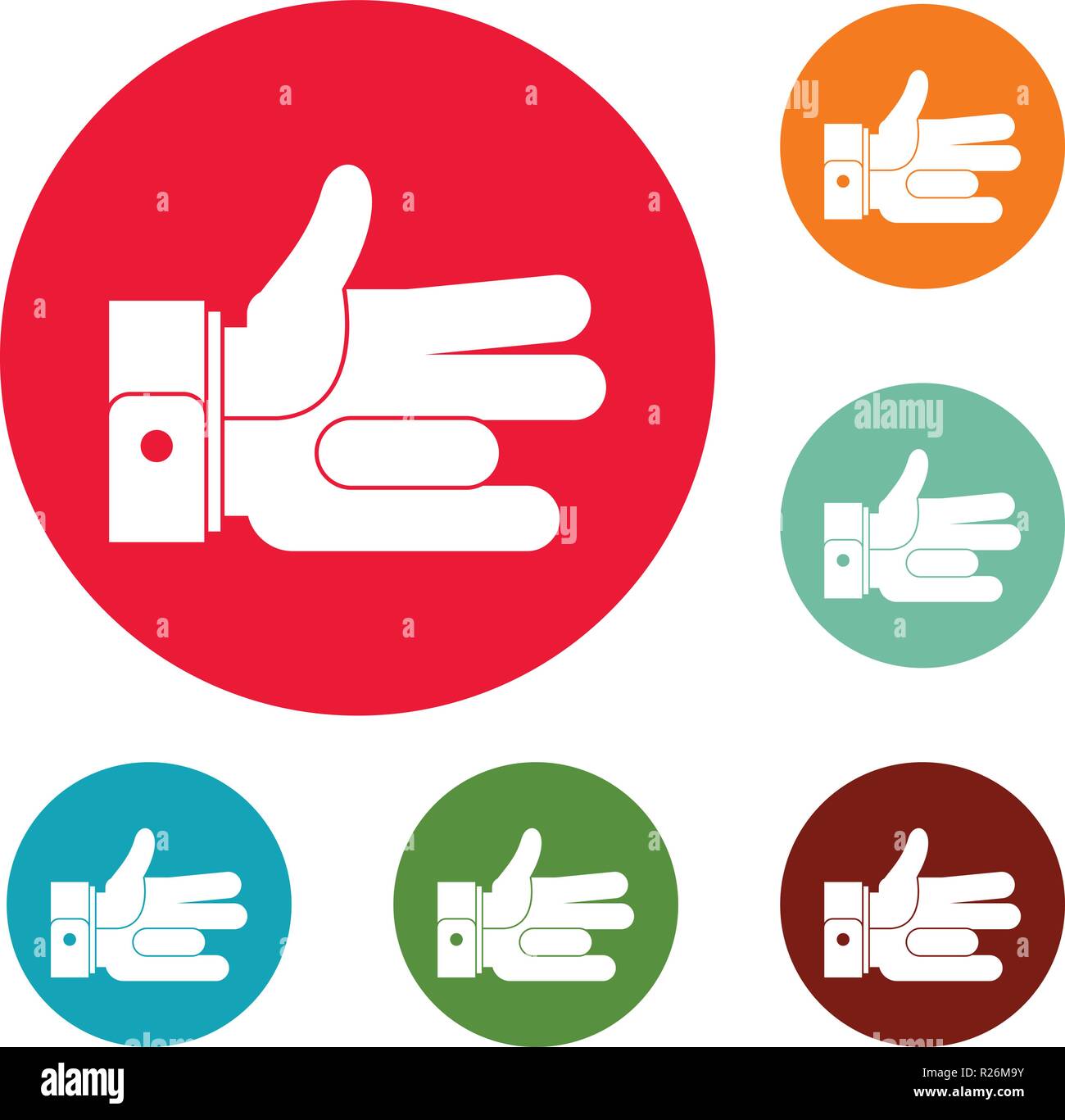 Hand abstract icons circle set vector isolated on white background ...