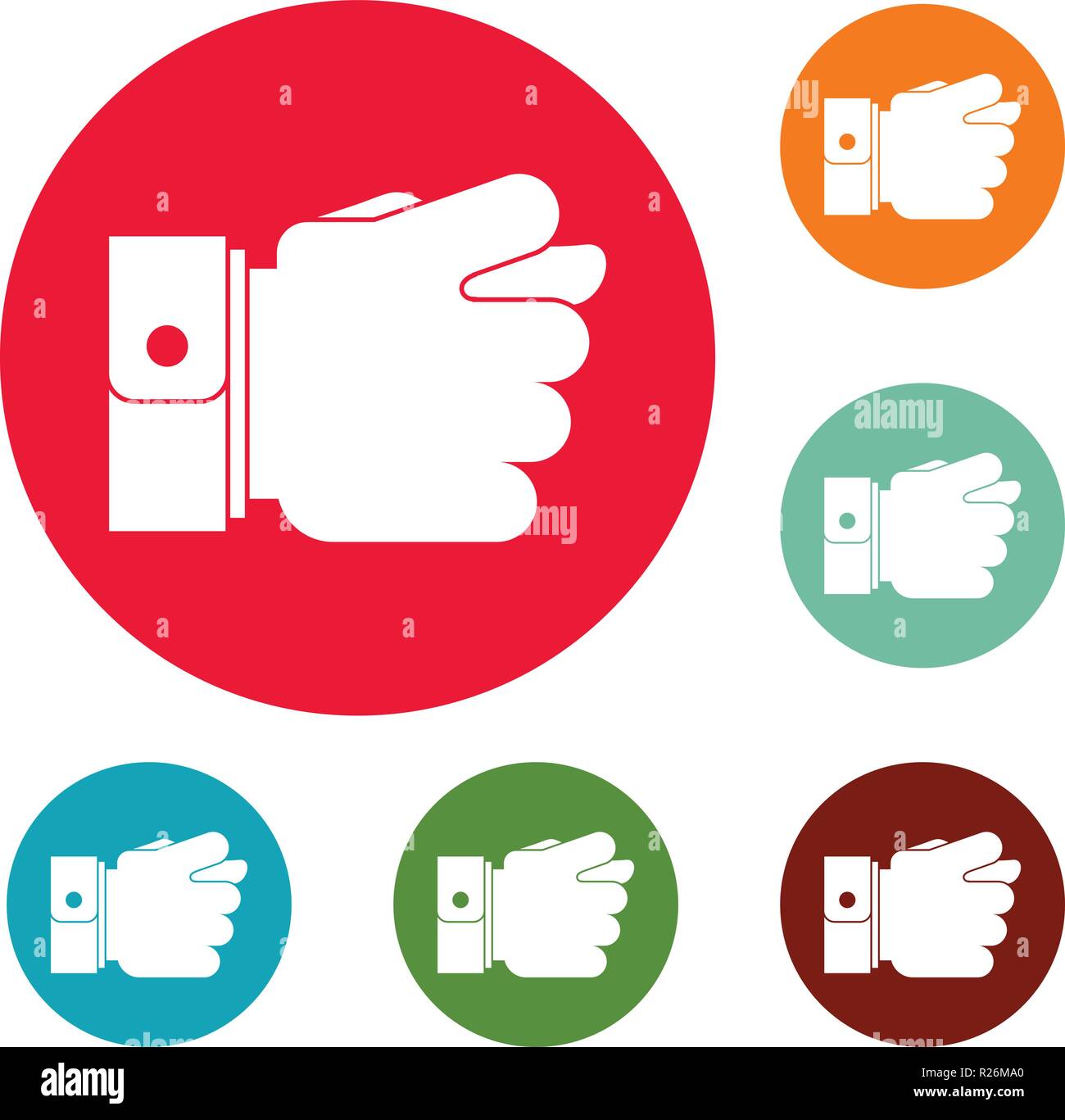 Hand greed icons circle set vector isolated on white background Stock ...